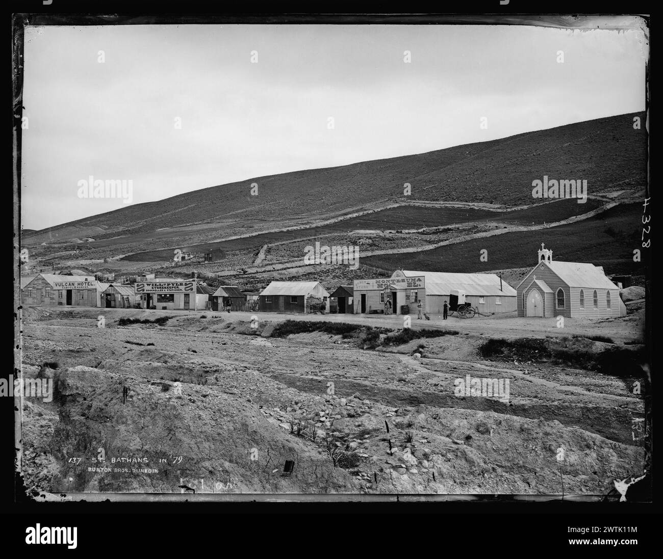 St. Bathans in 1879 wet collodion negatives, black-and-white negatives ...