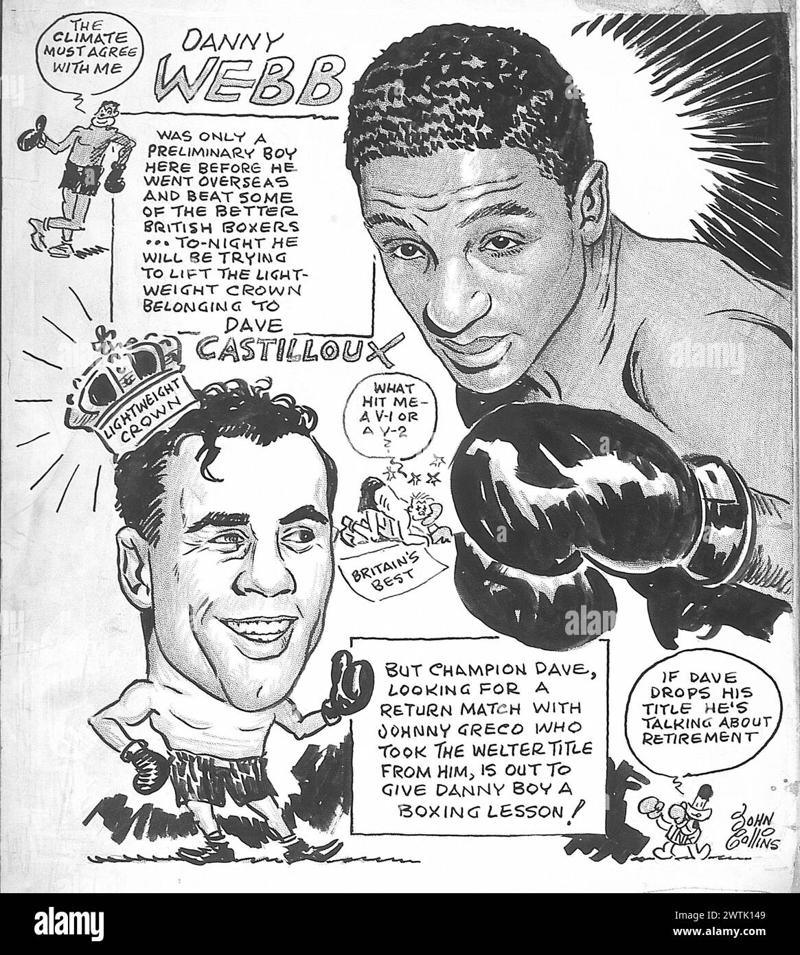 Cartoon - Aiming to Take Dave's Crown. John Collins (1917-2007 Stock ...
