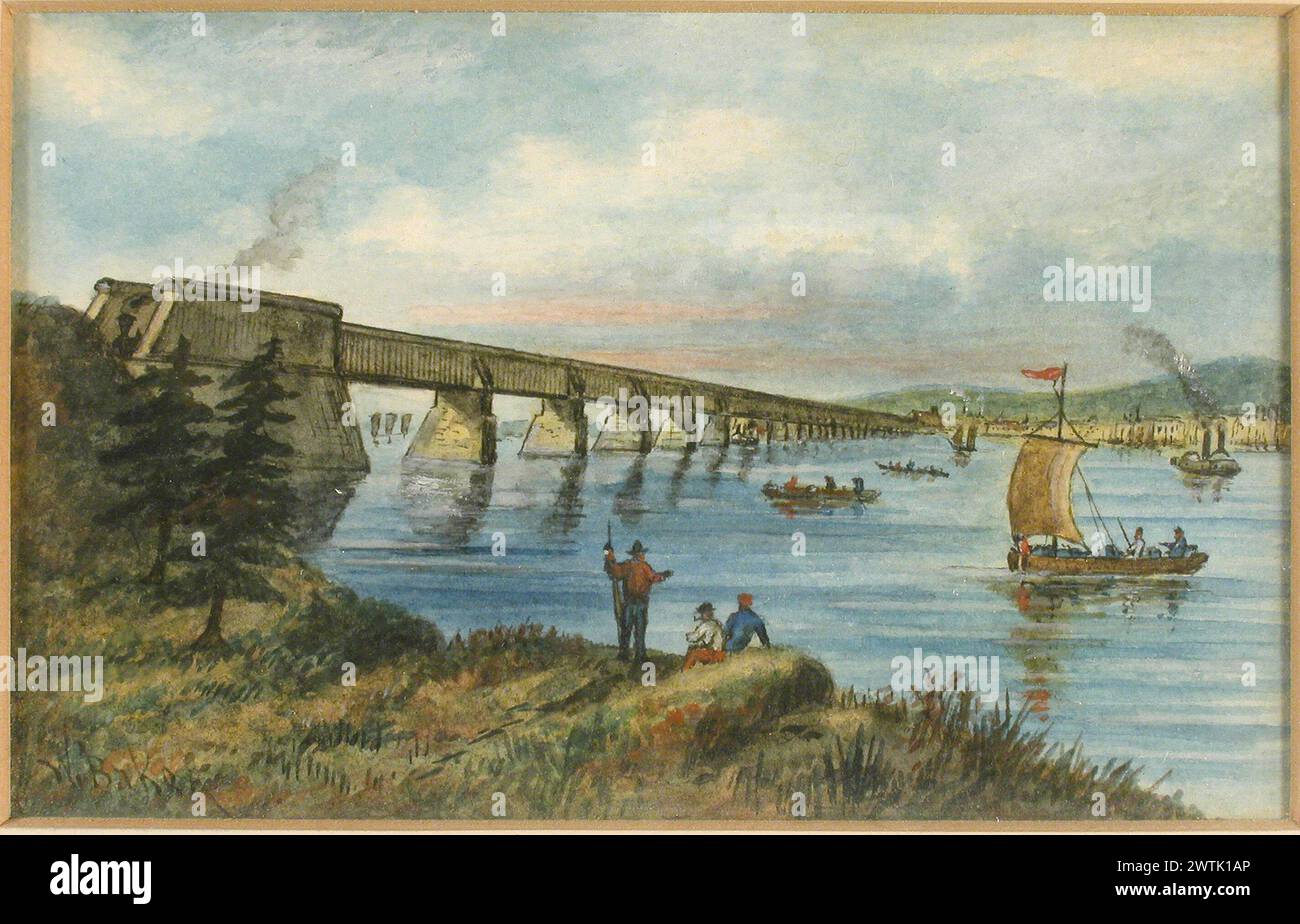 Watercolour - Victoria Bridge Walter Baker (1859-1912 Stock Photo - Alamy