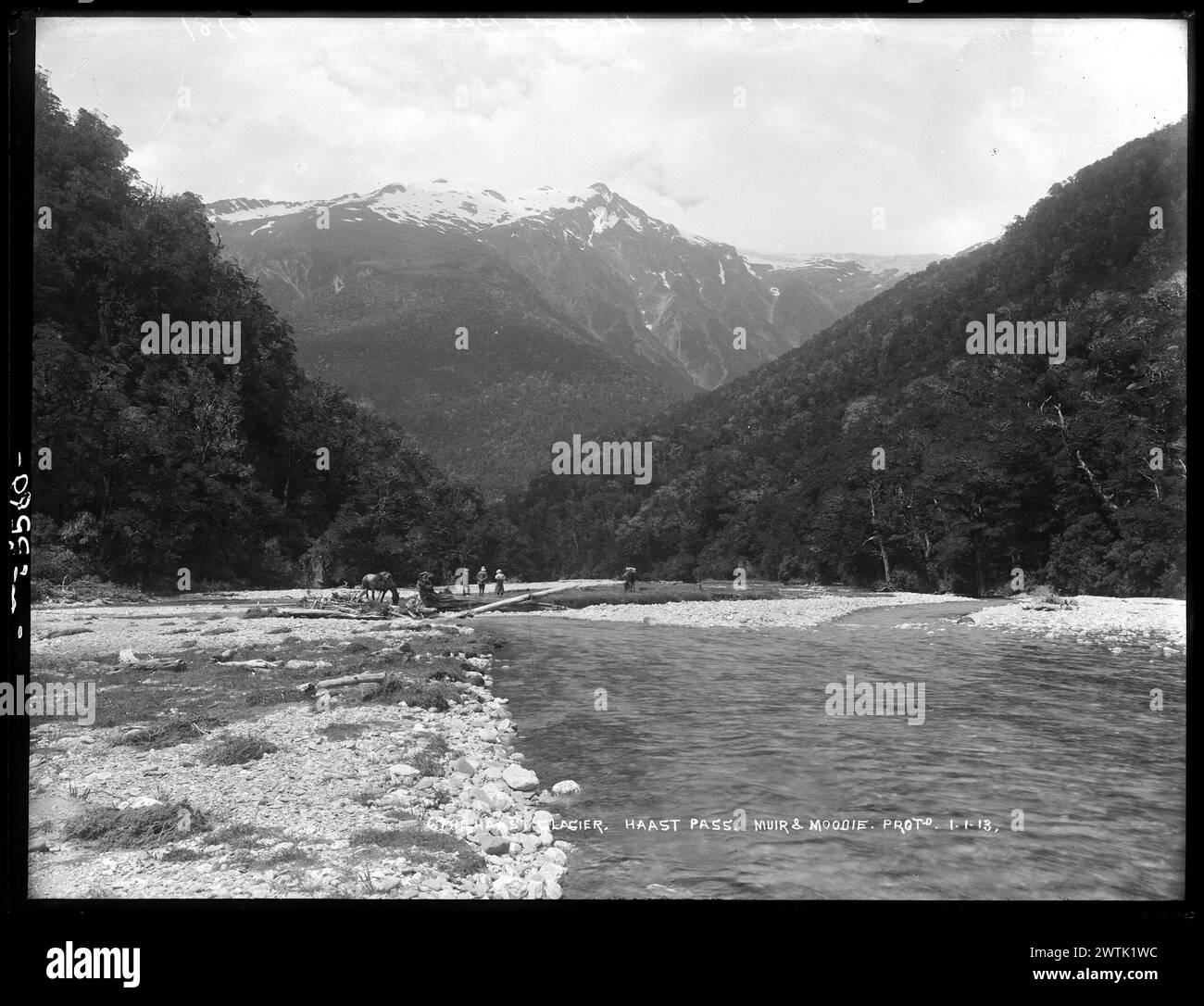 Haast Glacier, Haast Pass gelatin dry plate negatives, black-and-white ...