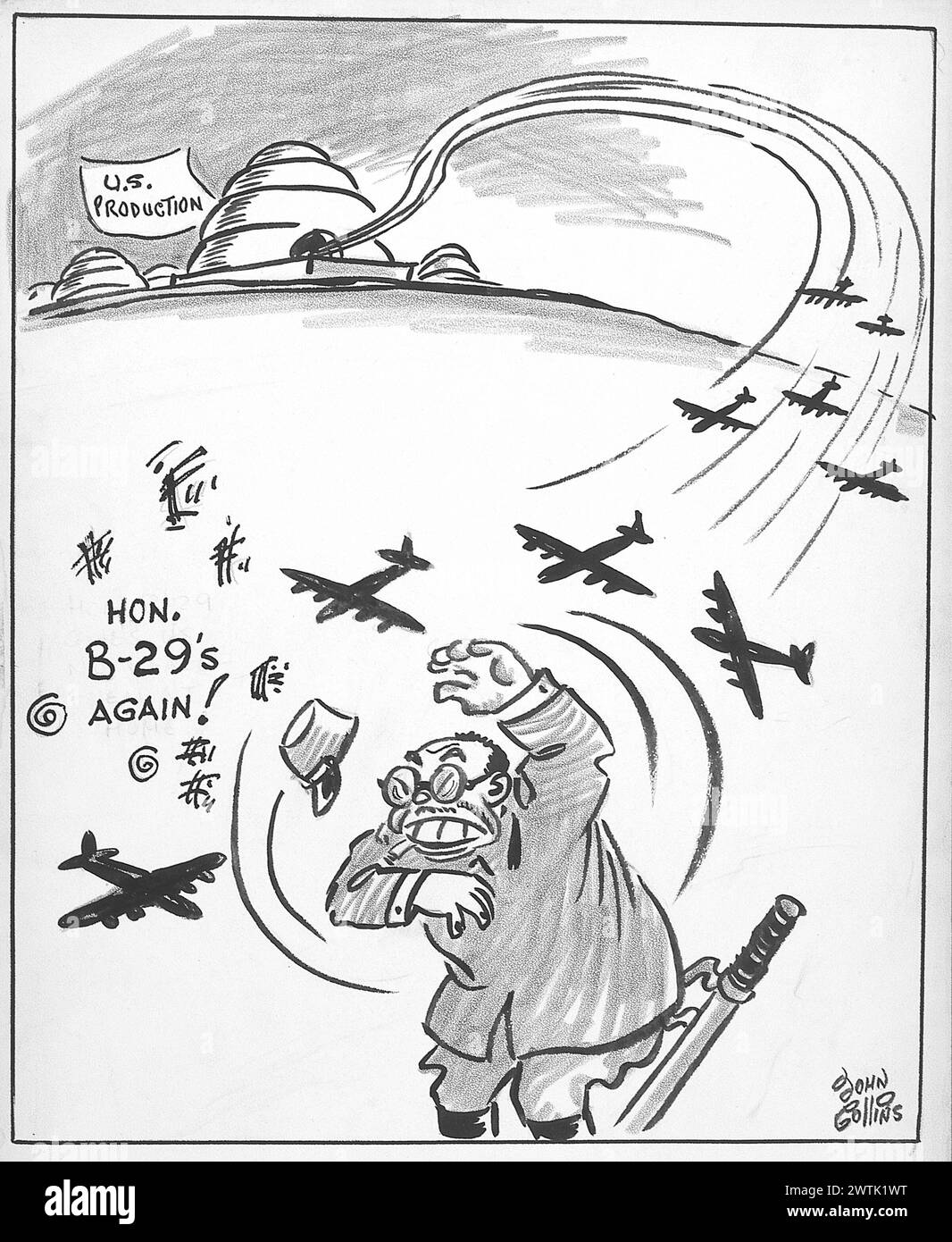 Cartoon - The Honorable B-Hive. John Collins (1917-2007 Stock Photo - Alamy