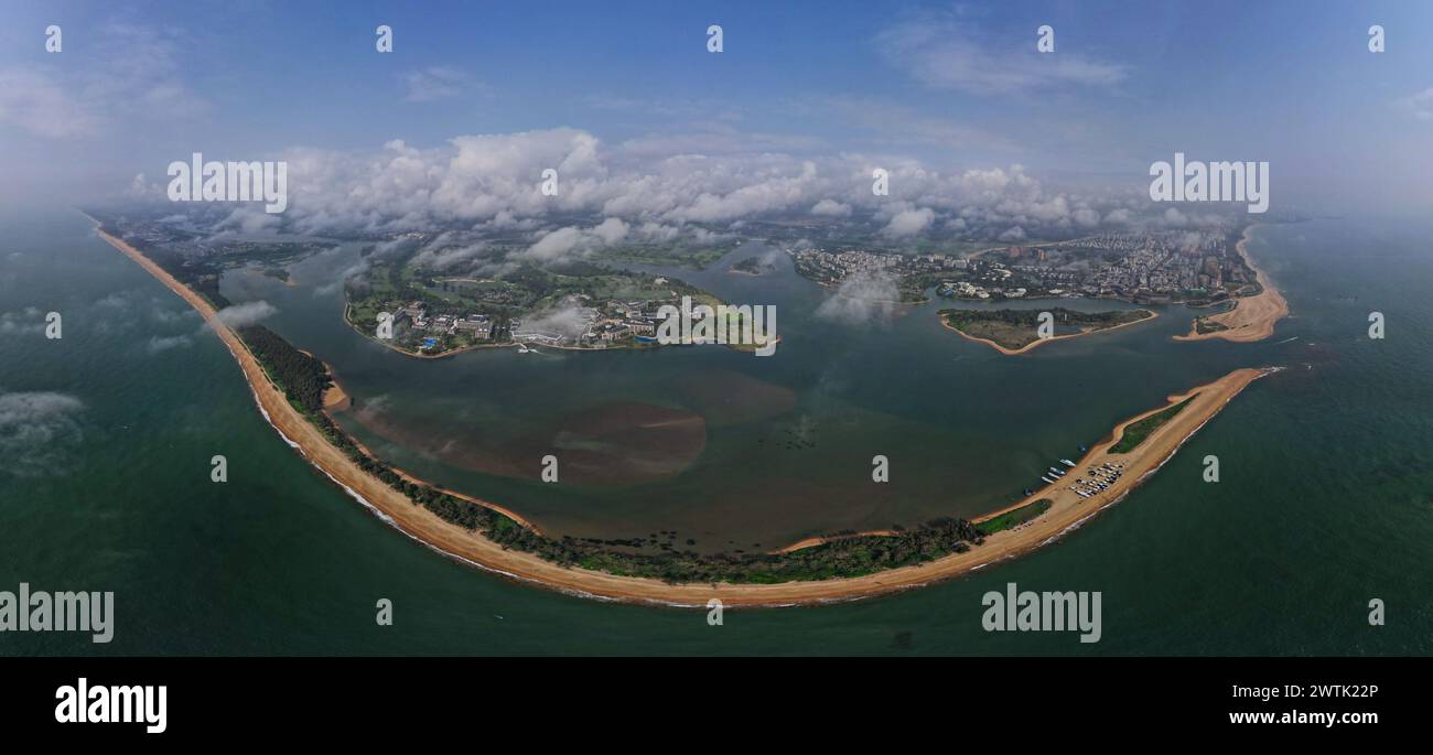 Boao. 18th Mar, 2024. An aerial drone photo taken on March 18, 2024 ...