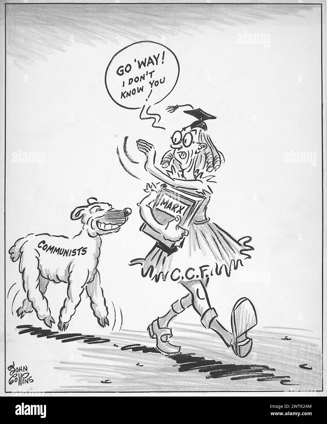 Cartoon - And Everywhere that Mary Went Federation. John Collins (1917 ...