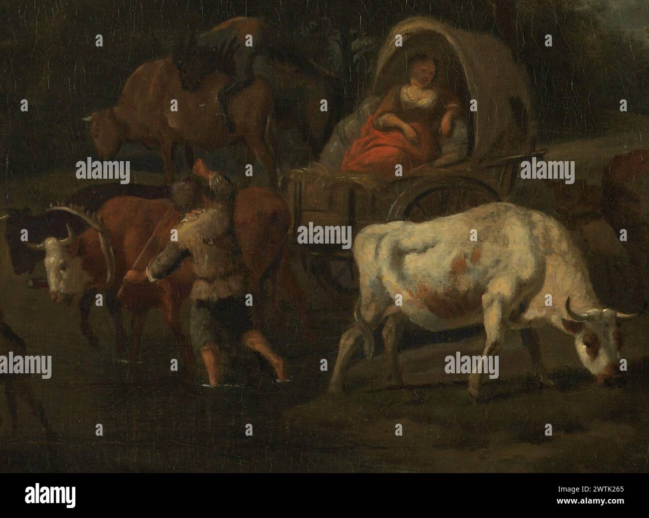 The bullock cart oil paintings Stock Photo - Alamy