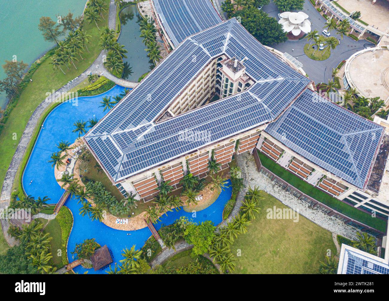 Boao. 9th Mar, 2024. An aerial drone photo taken on March 9, 2024 shows ...