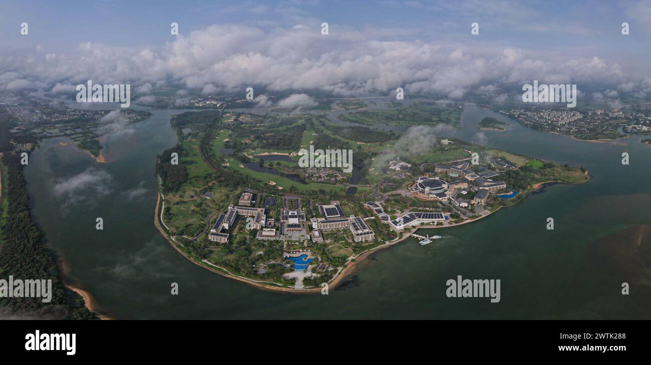 Boao. 18th Mar, 2024. An aerial drone photo taken on March 18, 2024 ...