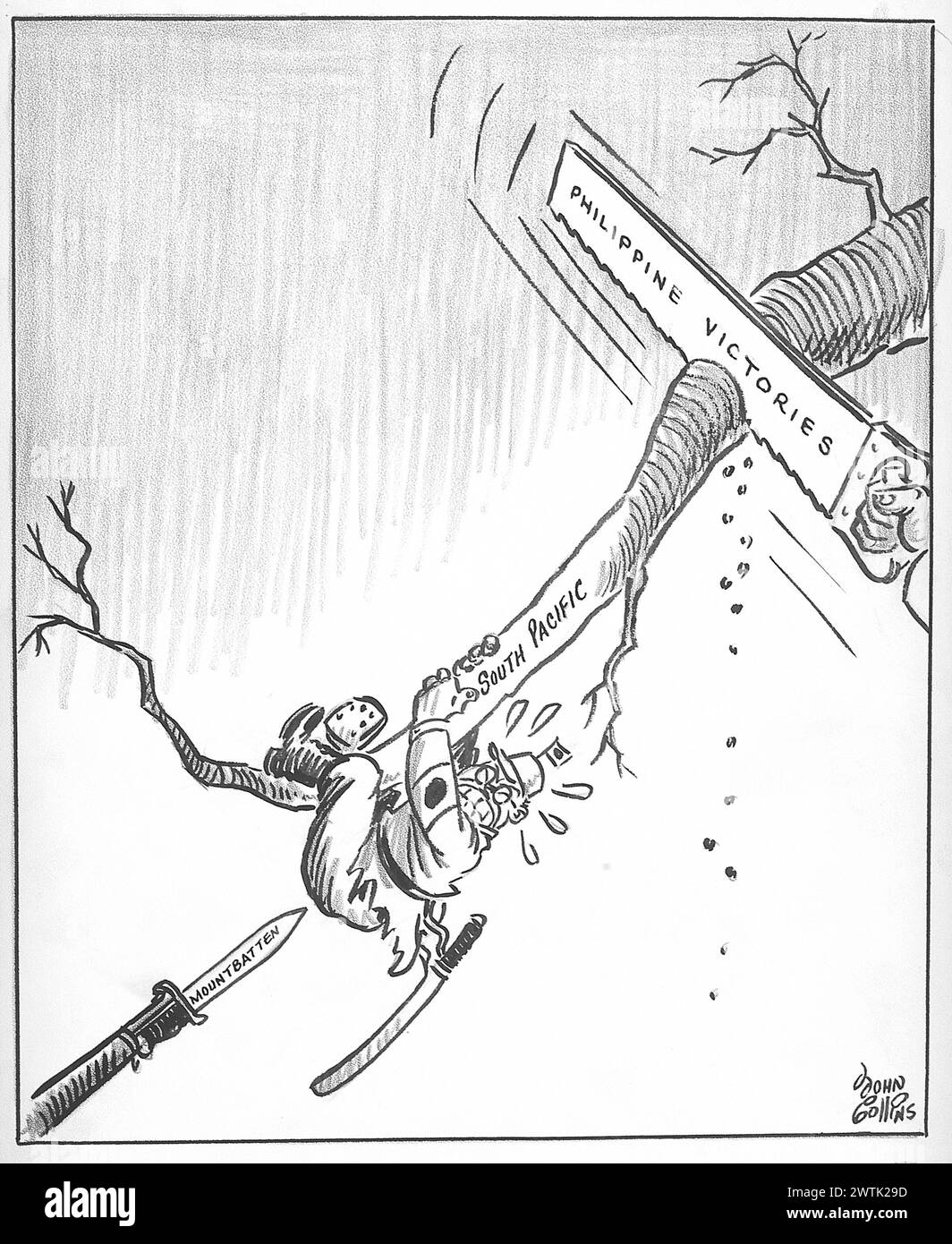 Cartoon - Out on a Limb John Collins (1917-2007 Stock Photo - Alamy