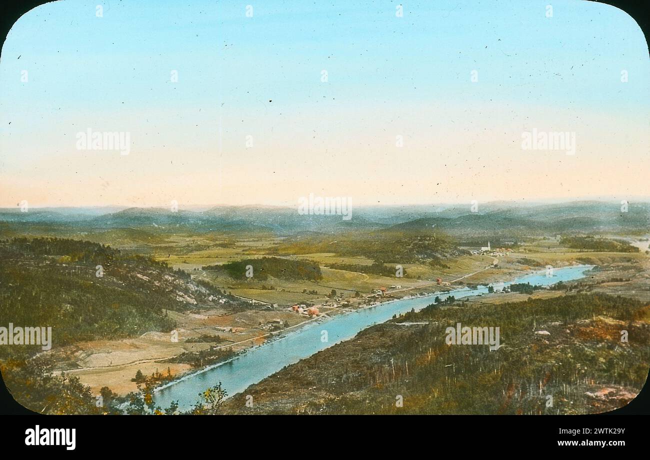 Transparency - View of the Lièvre River valley, QC, about 1930 Stock ...
