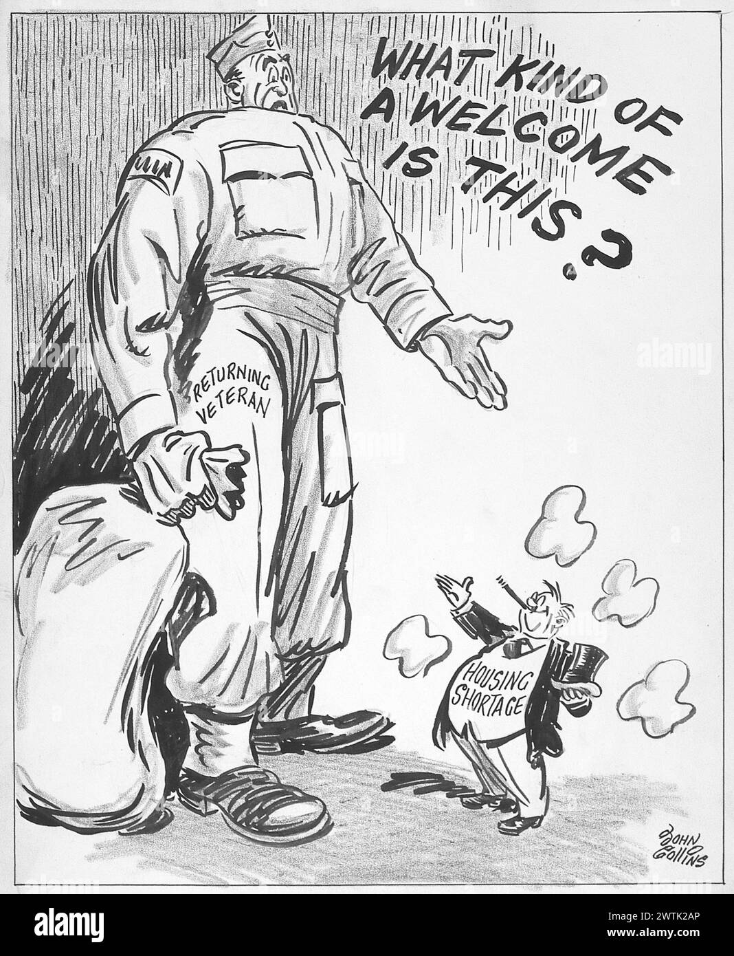 Cartoon - "Shorty"-The Official Welcomer. John Collins (1917-2007 Stock ...
