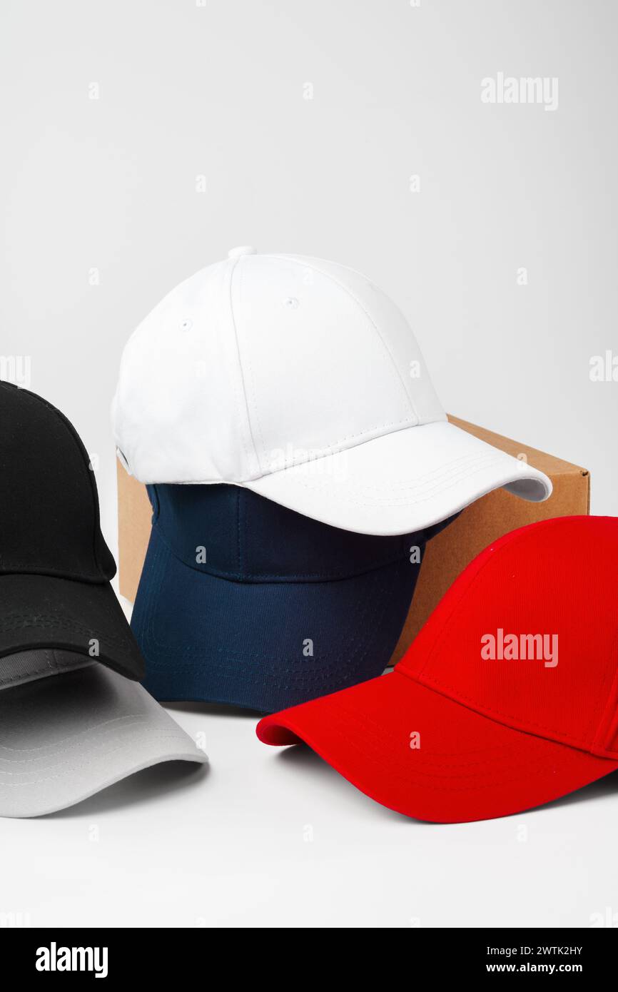 Blue baseball cap stack hi-res stock photography and images - Alamy