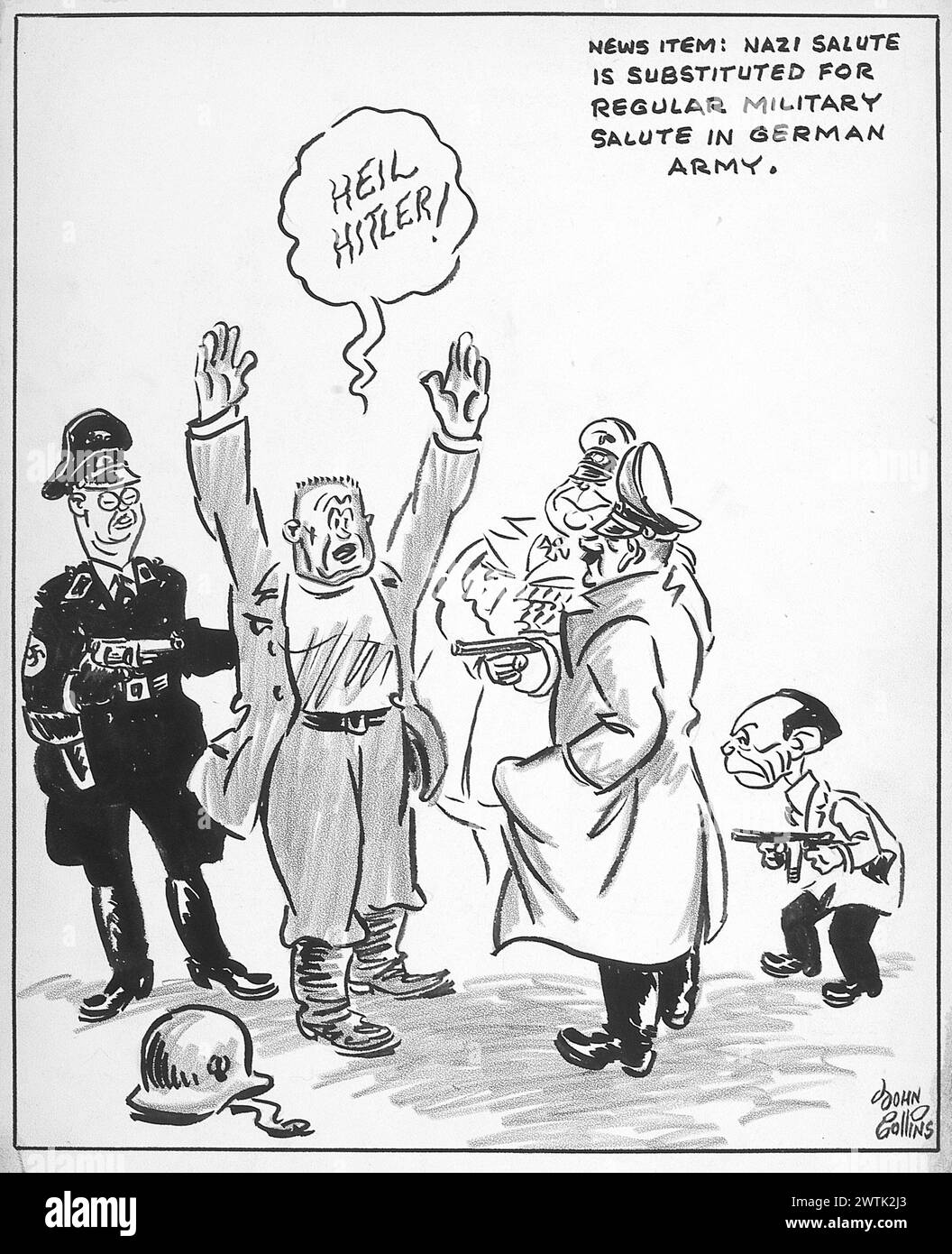 Cartoon - New Nazi Salute. John Collins (1917-2007 Stock Photo - Alamy