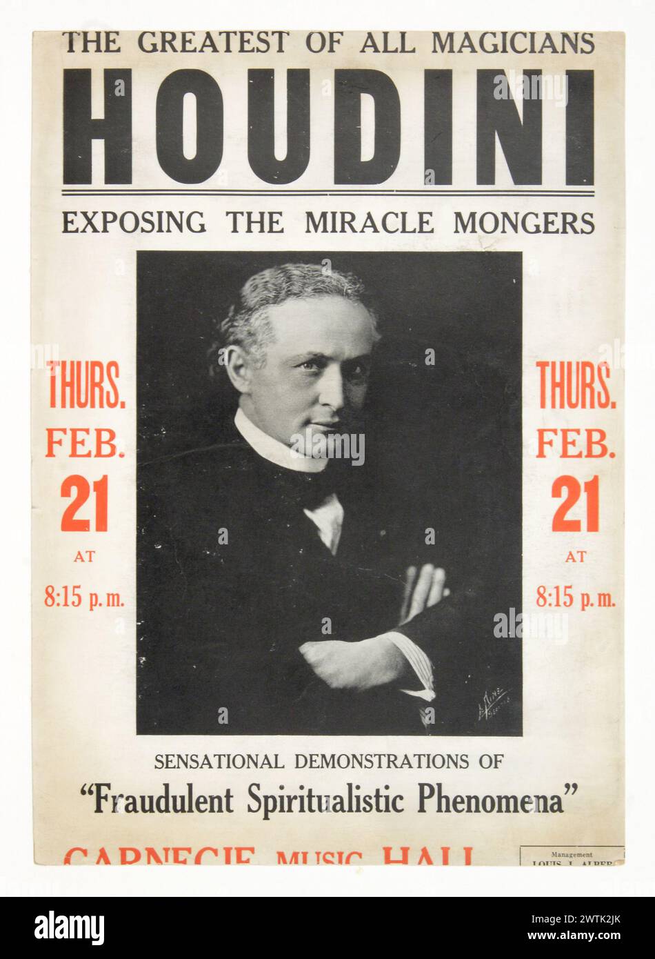 Magic poster - The Greatest of All Magicians Houdini Exposing Miracle ...