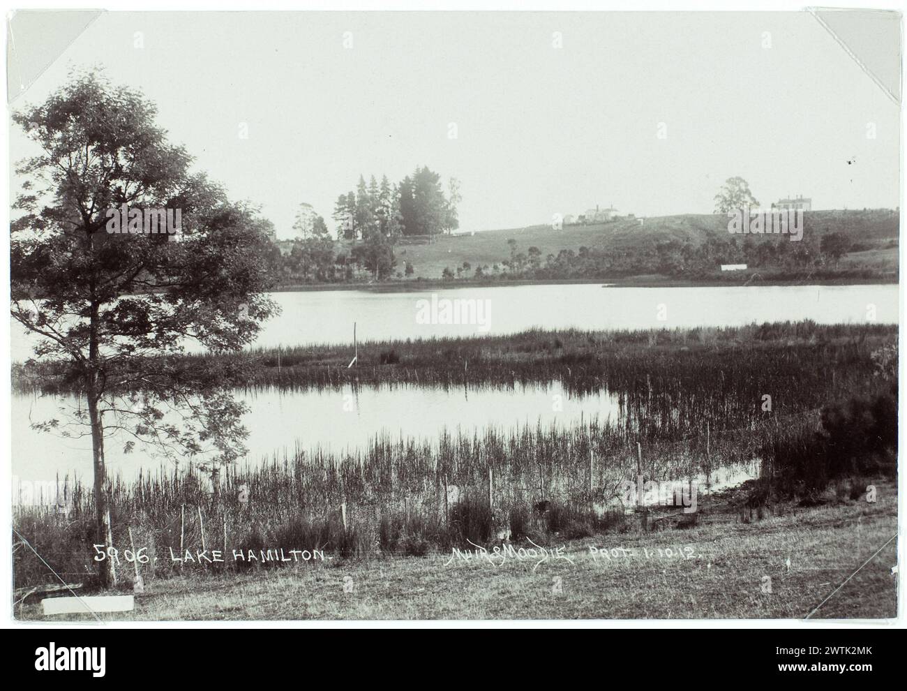 Lake Hamilton black-and-white prints Stock Photo - Alamy