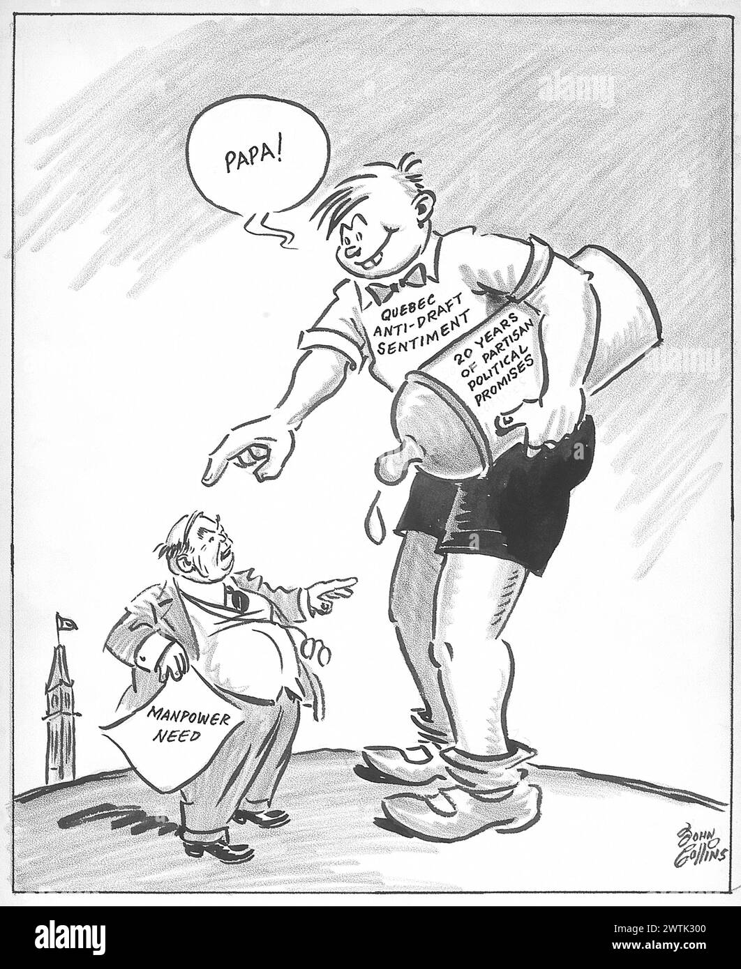 Cartoon - It's Your Baby, Mr. King. John Collins (1917-2007 Stock Photo ...