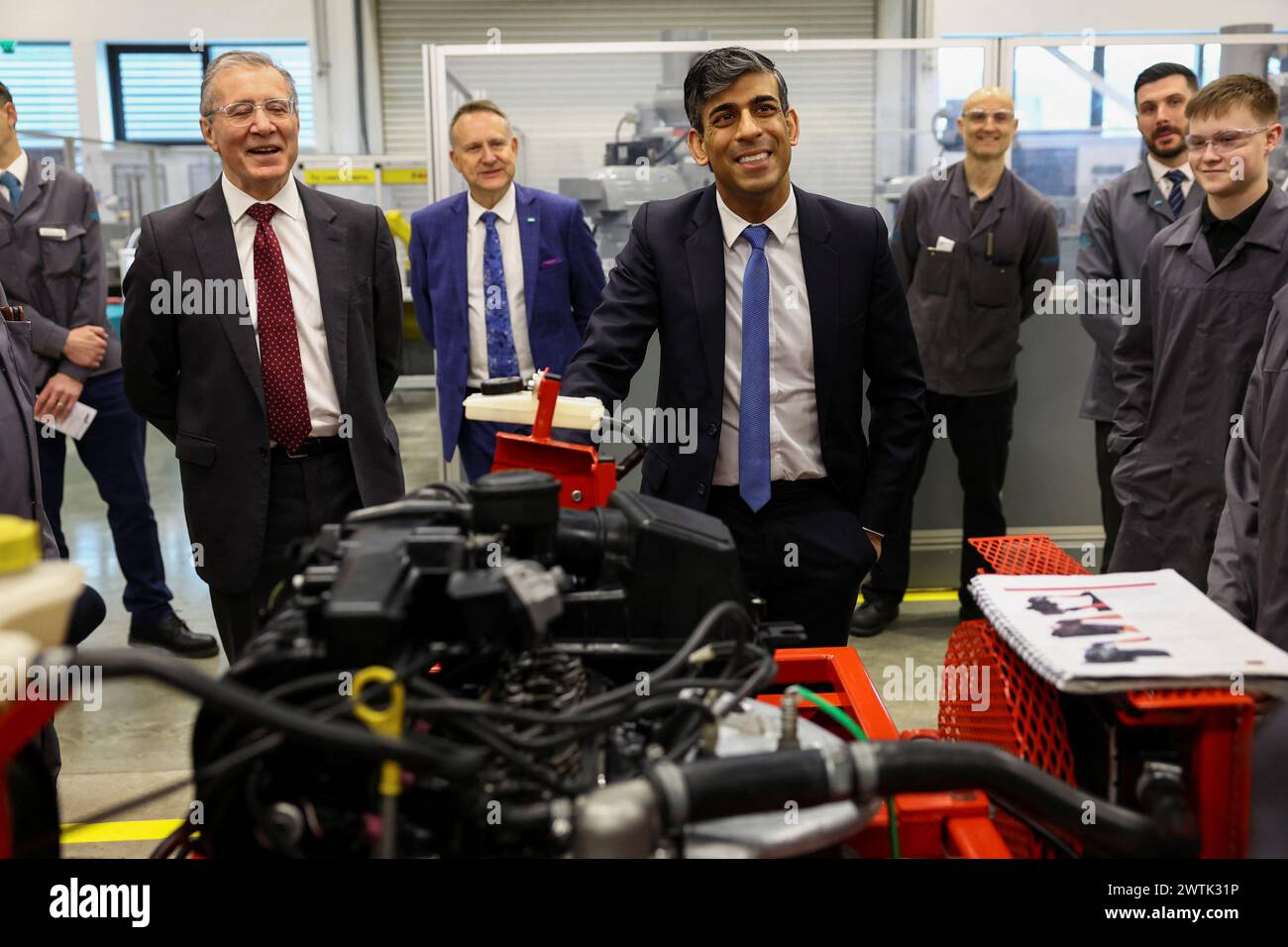 Prime Minster Rishi Sunak during a visit to an apprentice training ...