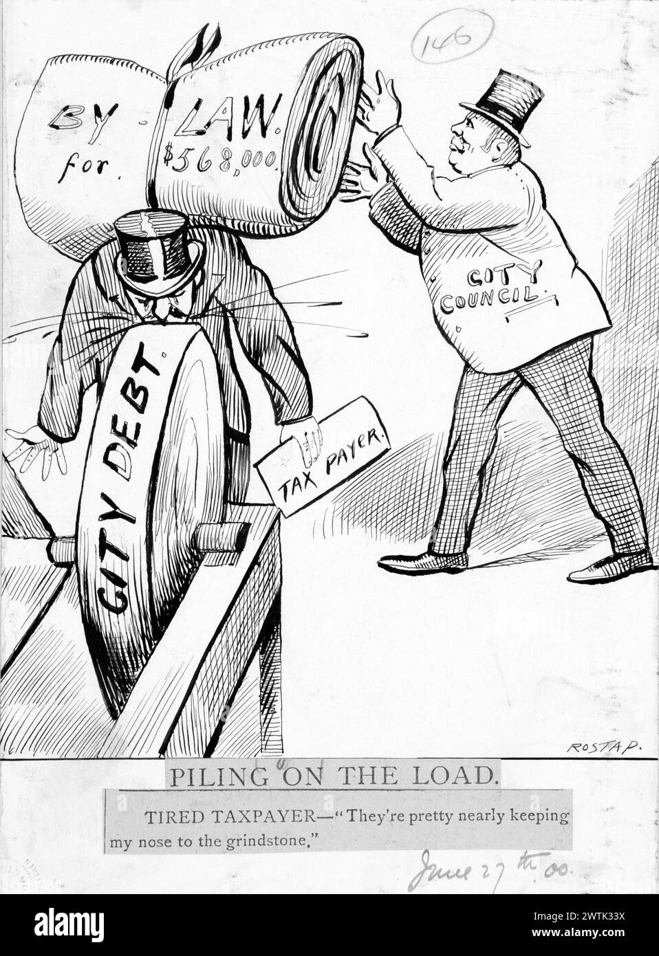Cartoon - Piling On The Load Rostap (1866-1949 Stock Photo - Alamy