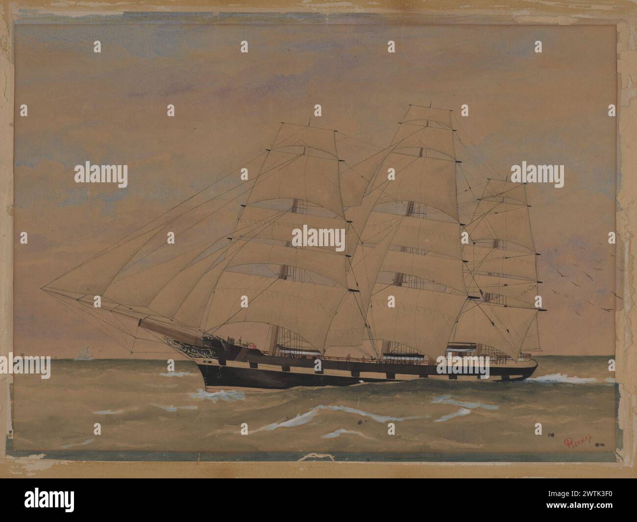 The sailing ship 'Hurunui' watercolours, works on paper Stock Photo - Alamy