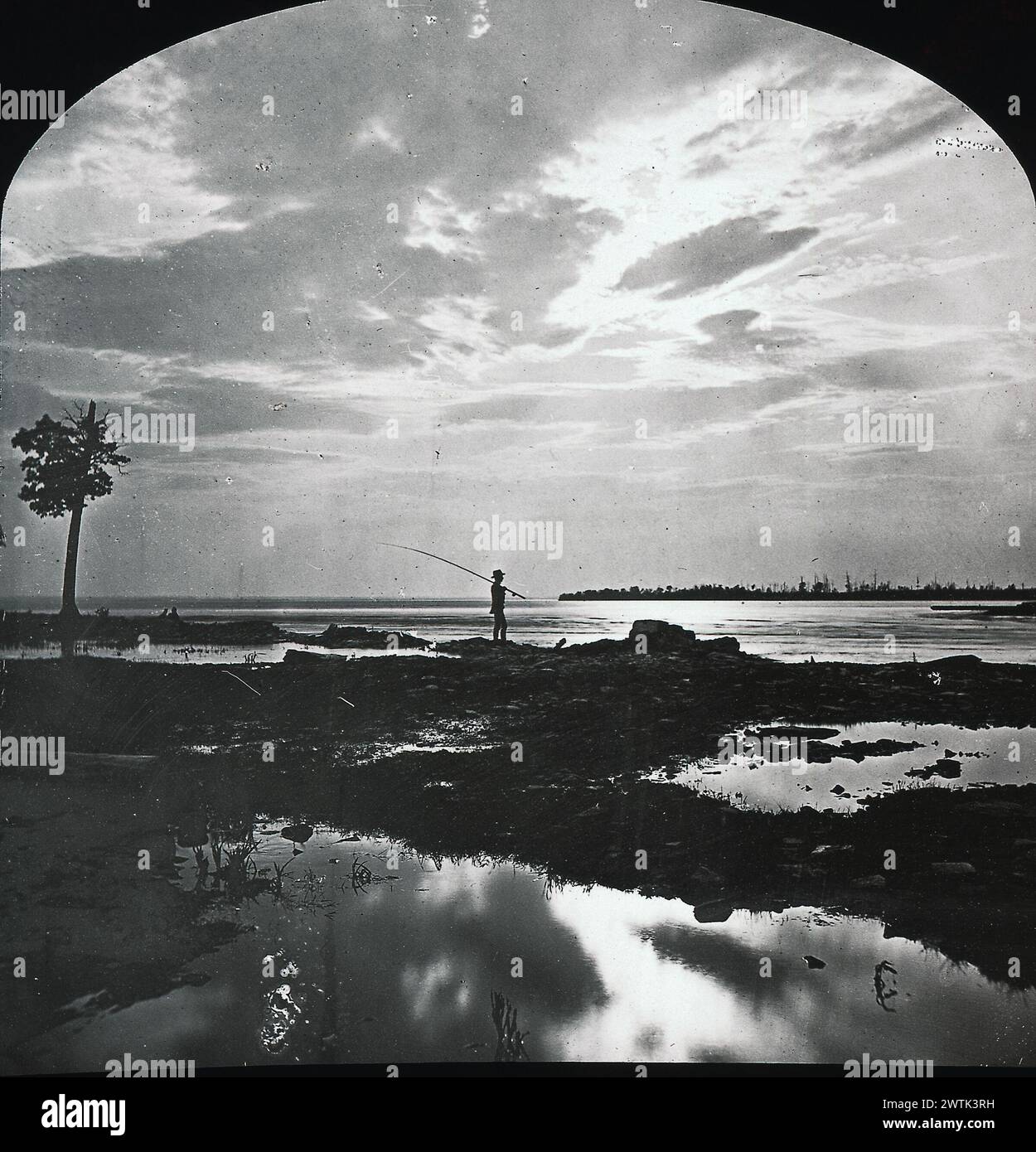 Wet collodion transparency - View of river(?), about 1878 Stock Photo ...