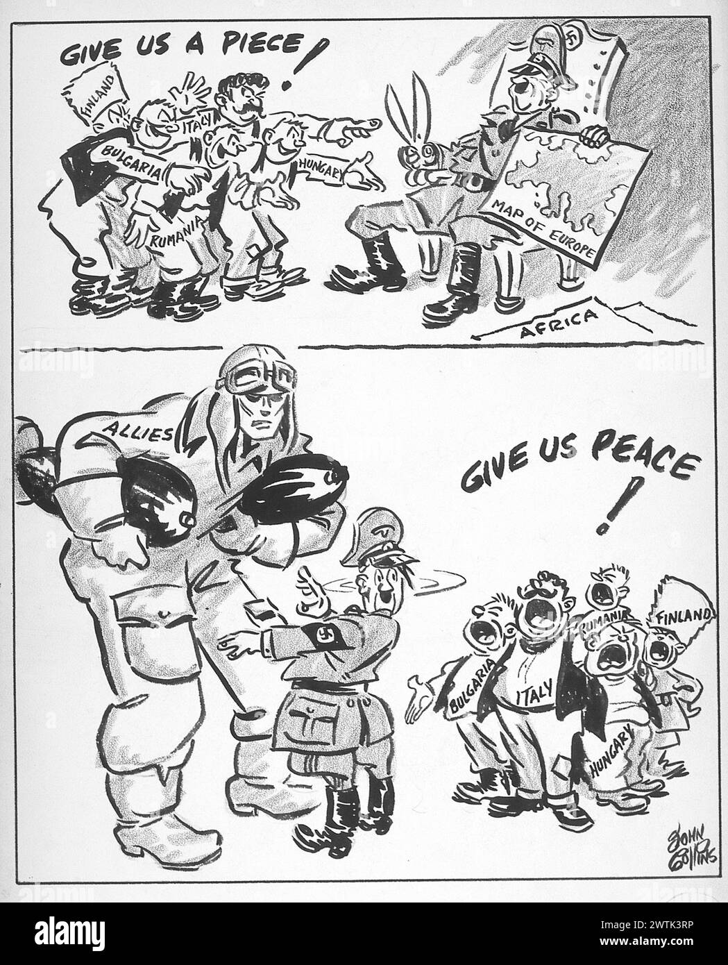 Cartoon - Changing the Tune. John Collins (1917-2007 Stock Photo - Alamy