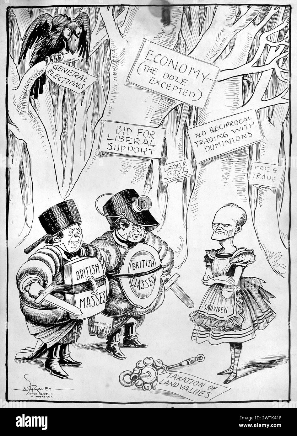 Cartoon Alice In Budgetland Arthur George Racey 1870 1941 Stock