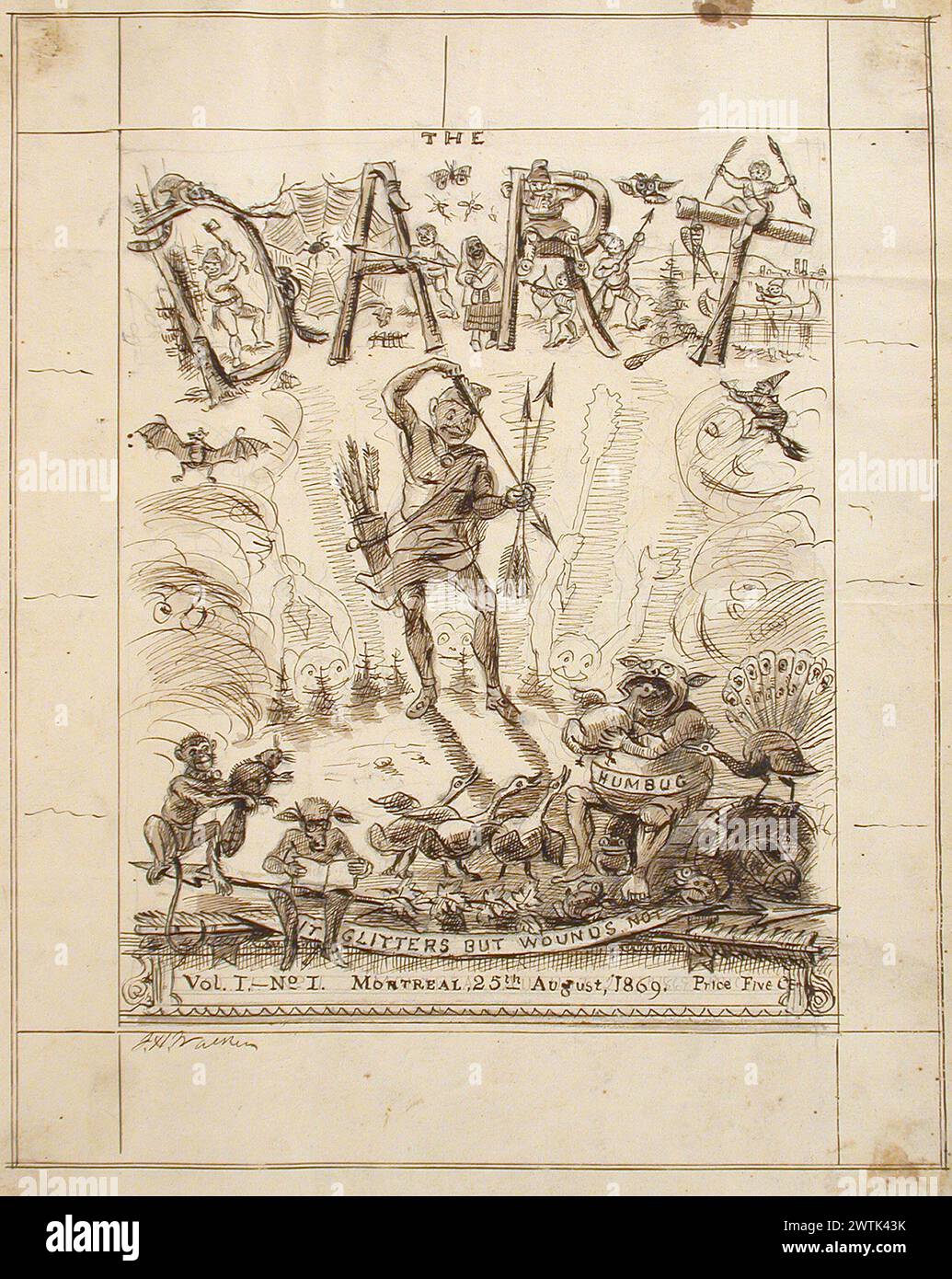 Drawing - Cover page of The Dart John Henry Walker (1831-1899 Stock ...