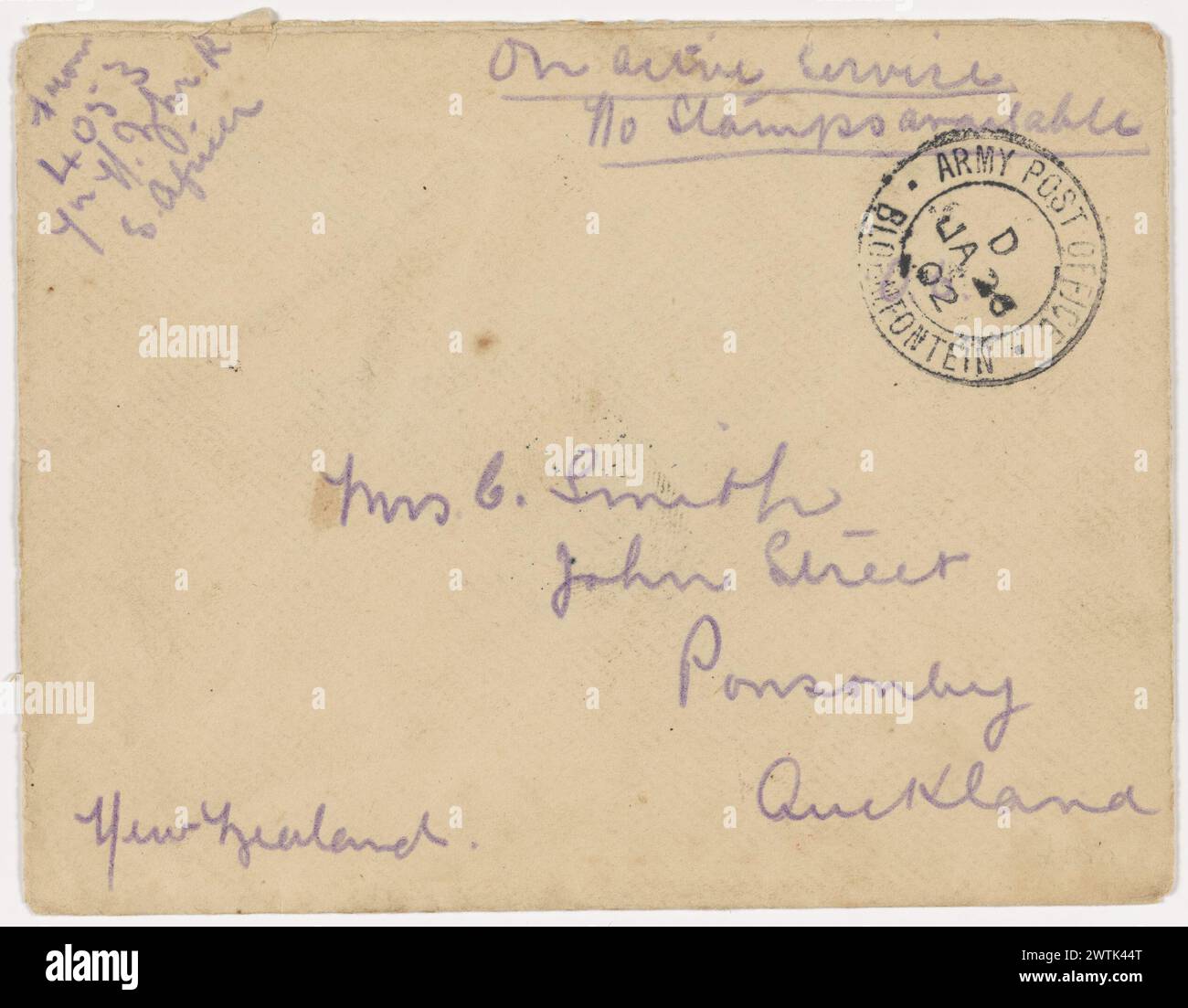 Philatelic 'cover' [envelope], South African War envelopes Stock Photo ...