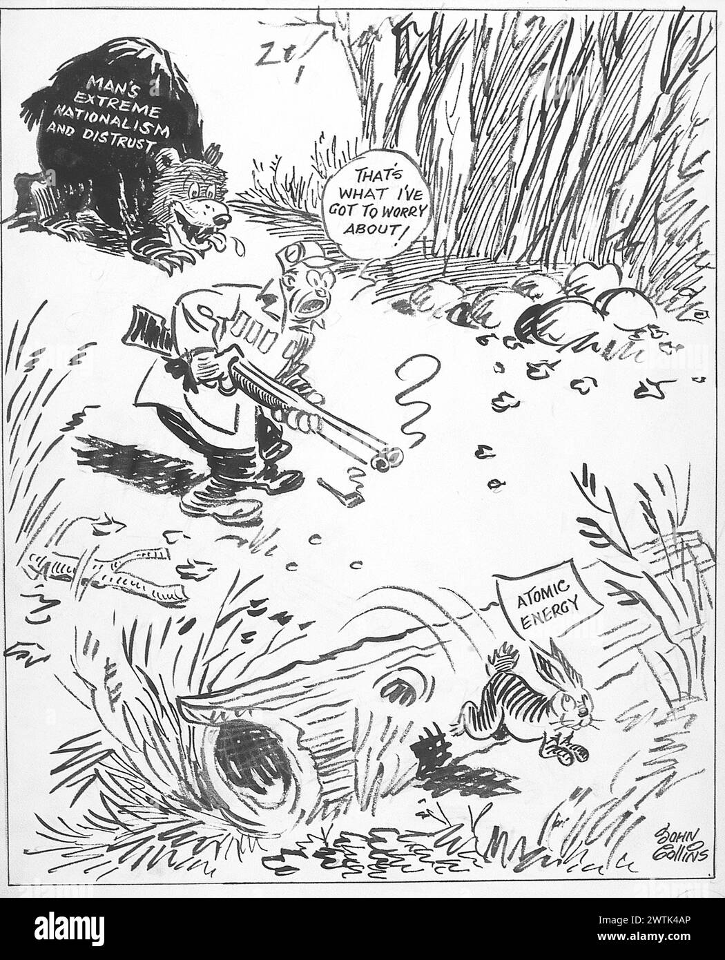 Cartoon - The Wrong Target. John Collins (1917-2007 Stock Photo - Alamy