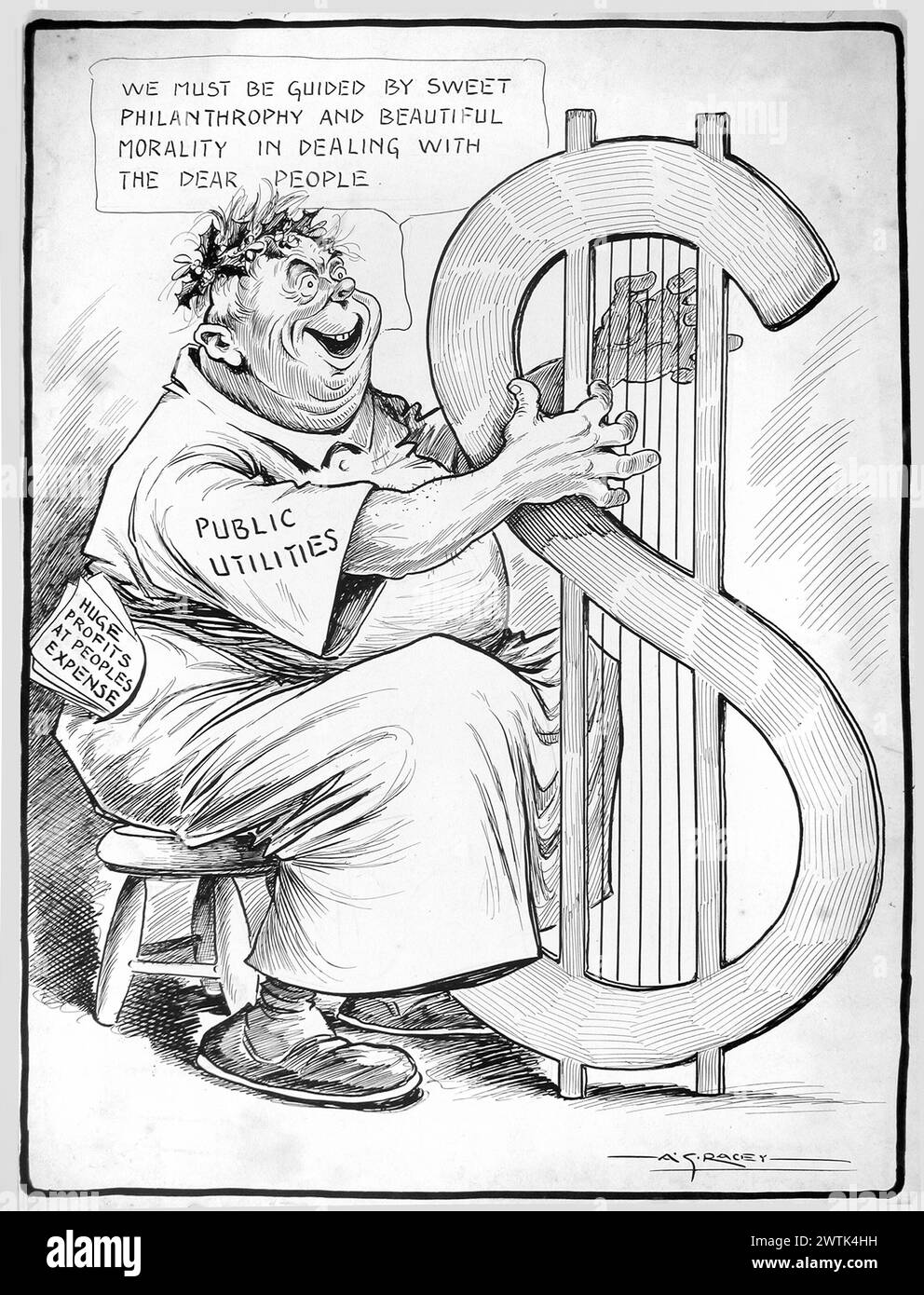 Cartoon - Ye Merrie Yuletide Arthur George Racey (1870-1941 Stock Photo ...