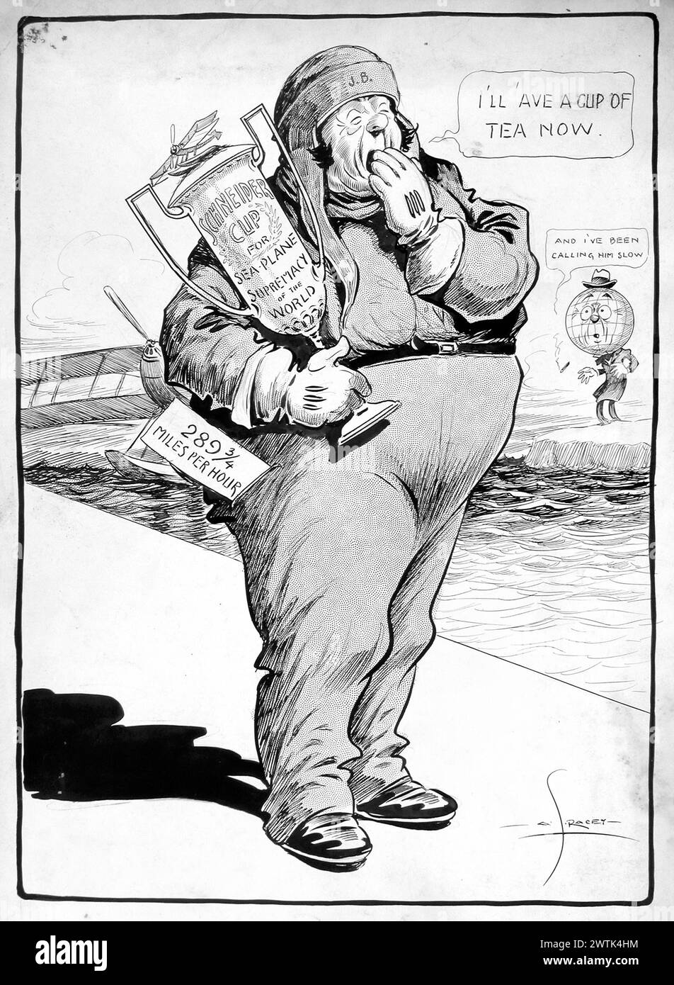 Cartoon - "Poor, Slow, Decadent , Old John Bull" Arthur George Racey ...