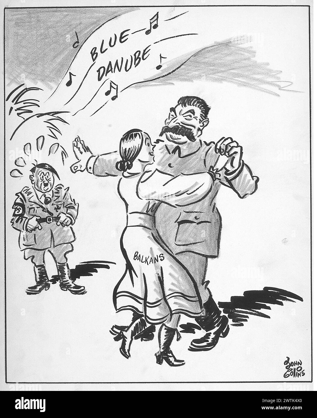Cartoon - Changing Partners. John Collins (1917-2007 Stock Photo - Alamy