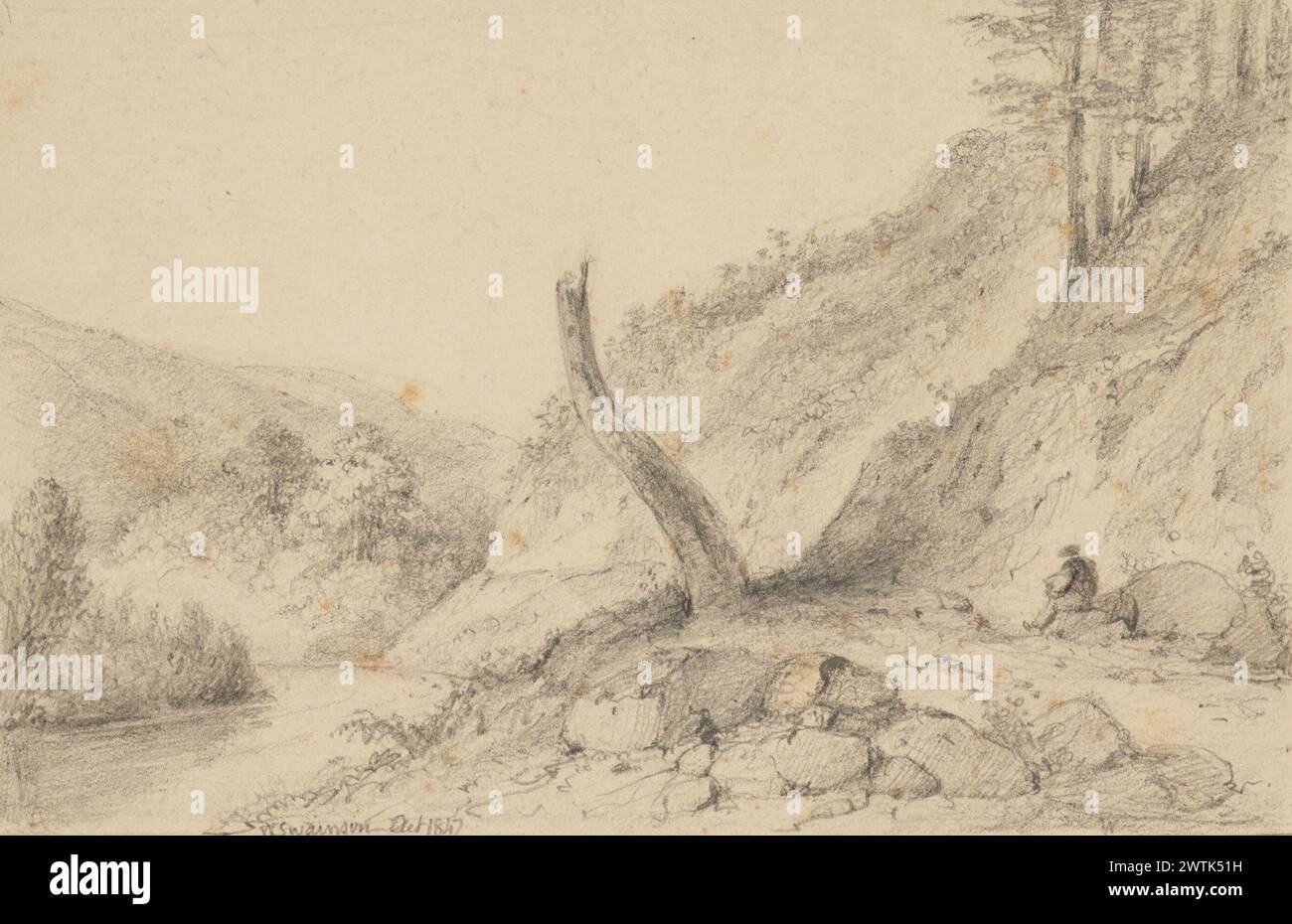 Entrance to second Hutt Gorge, Upper Hutt drawings, works on paper ...