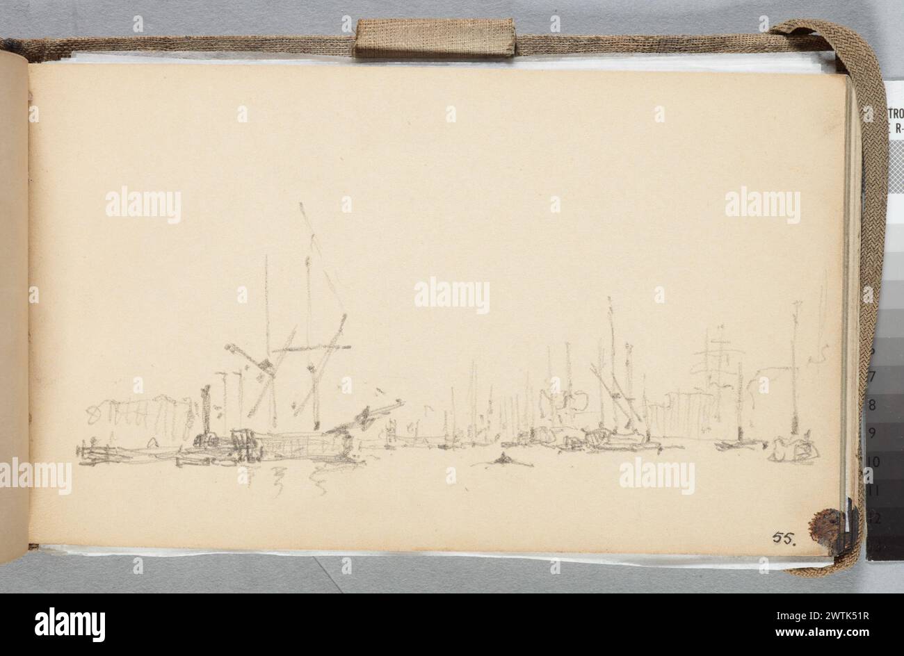 Sketch of harbour or canal scene. From: Marine and Marken sketchbook ...
