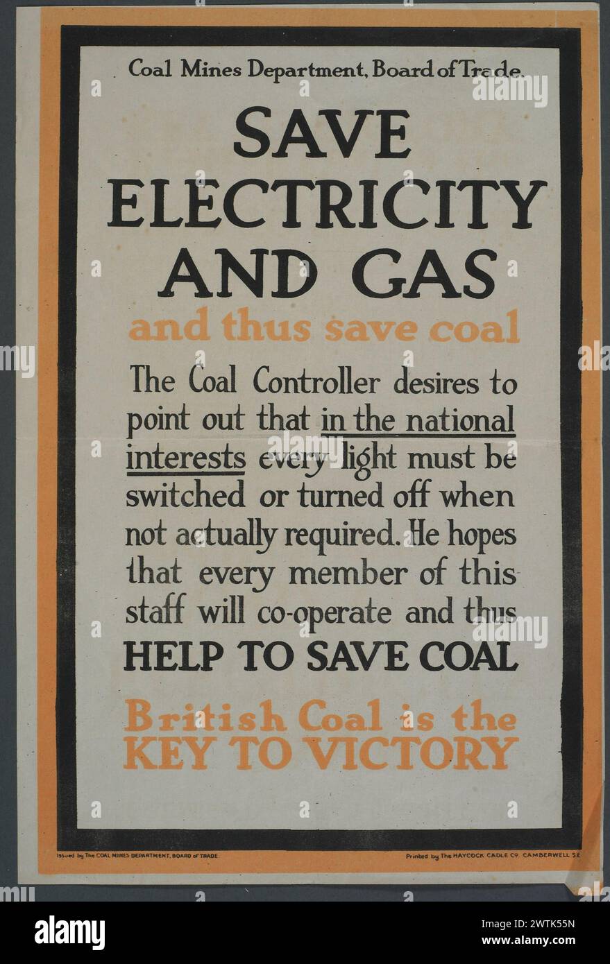 Poster, 'Save Electricity And Gas' political posters Stock Photo - Alamy