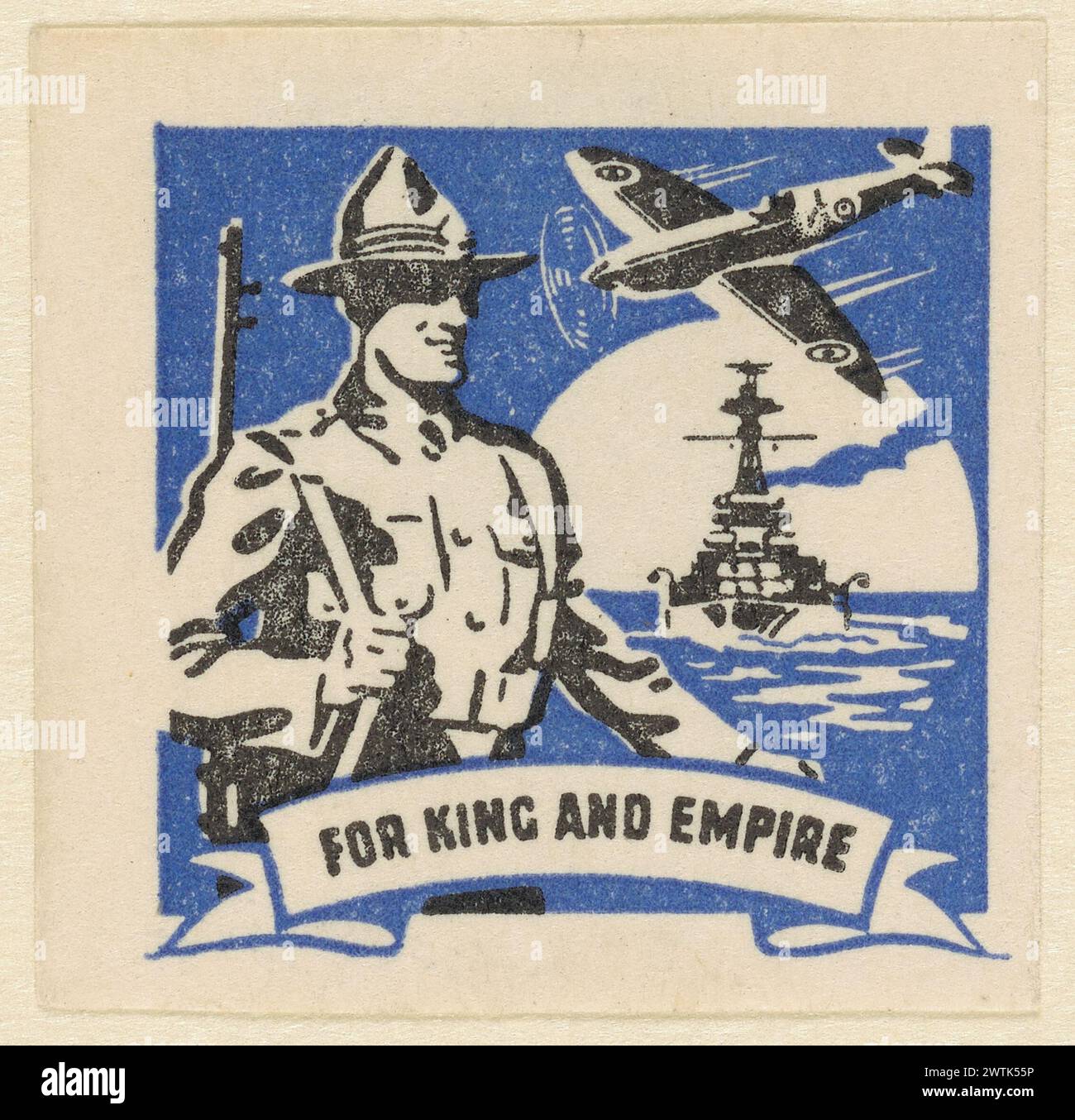 Patriotic seal, 'For King and Empire', WWII labels Stock Photo - Alamy