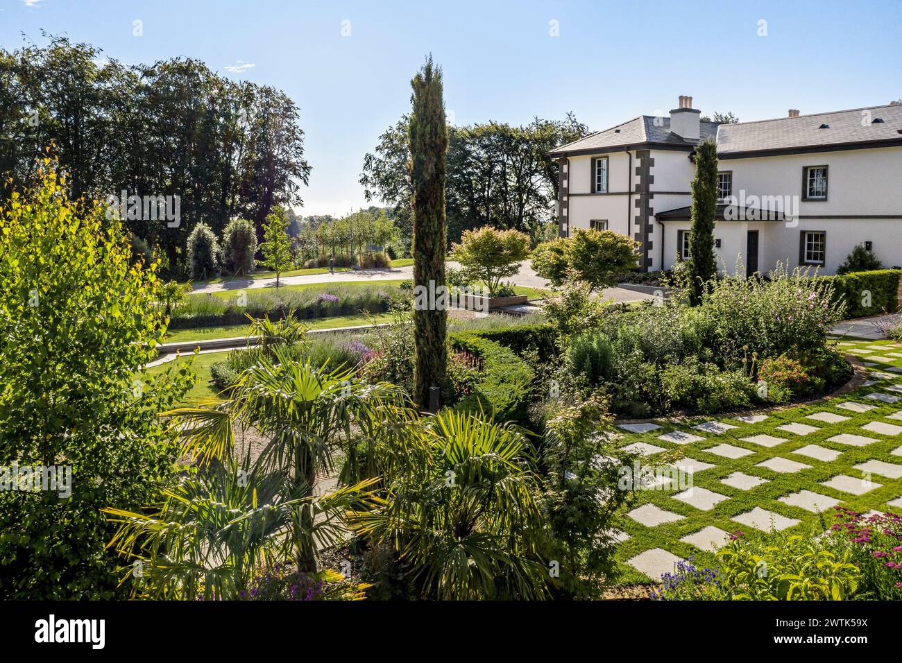 Garden terrace and grounds of country house in Greystones, County ...