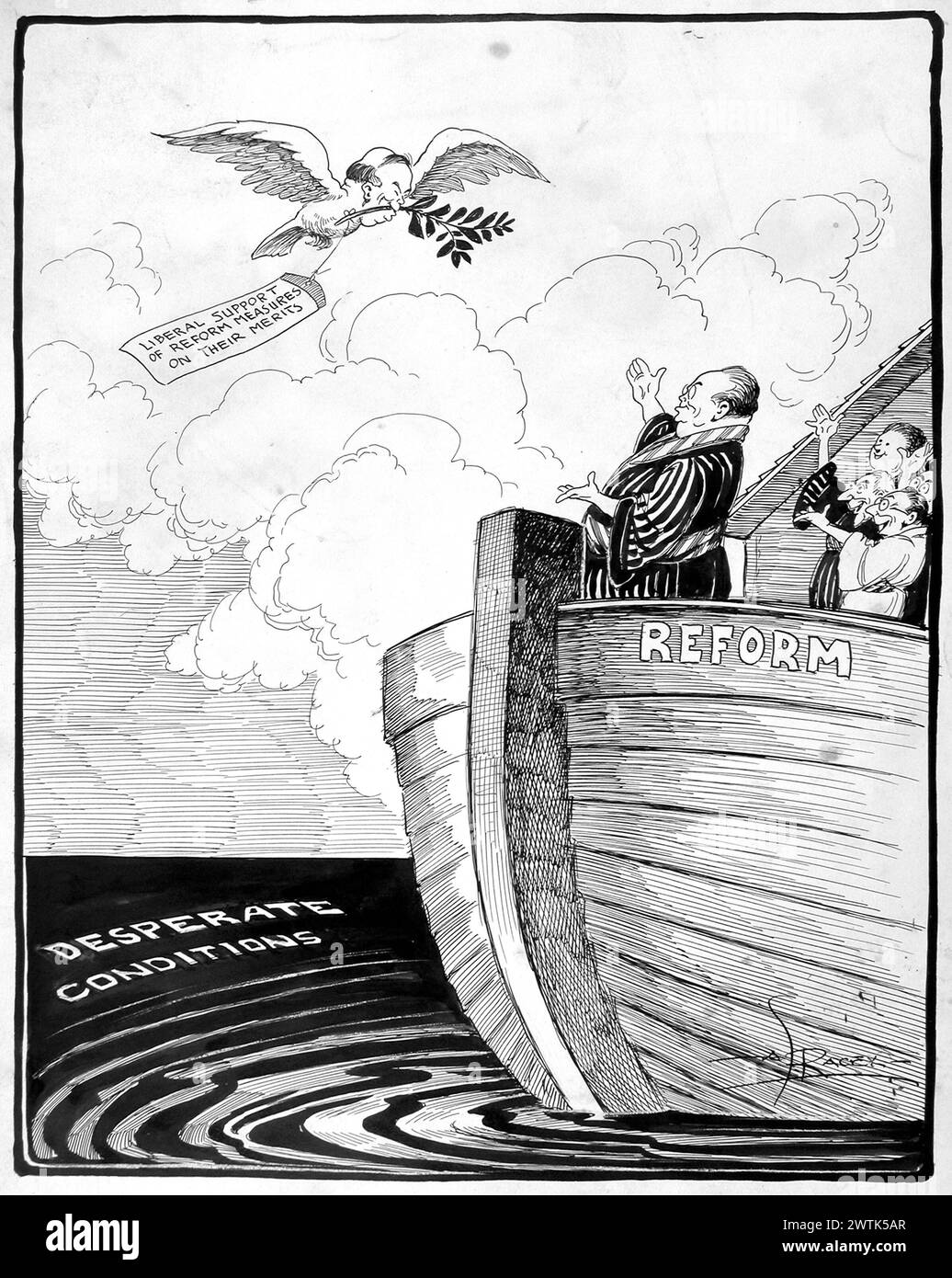 Cartoon - Hope, Loud Cheers From the Ark Arthur George Racey (1870-1941 ...