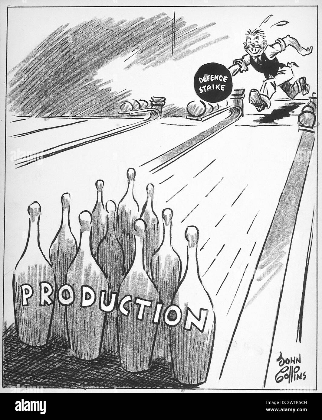 Cartoon - Playing Hitler's Game. John Collins (1917-2007 Stock Photo ...