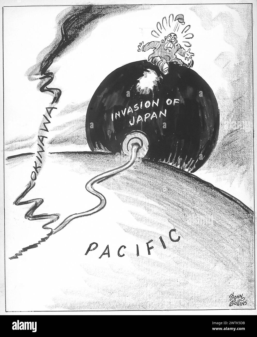 Cartoon - The Fuse Gets Shorter. John Collins (1917-2007 Stock Photo ...