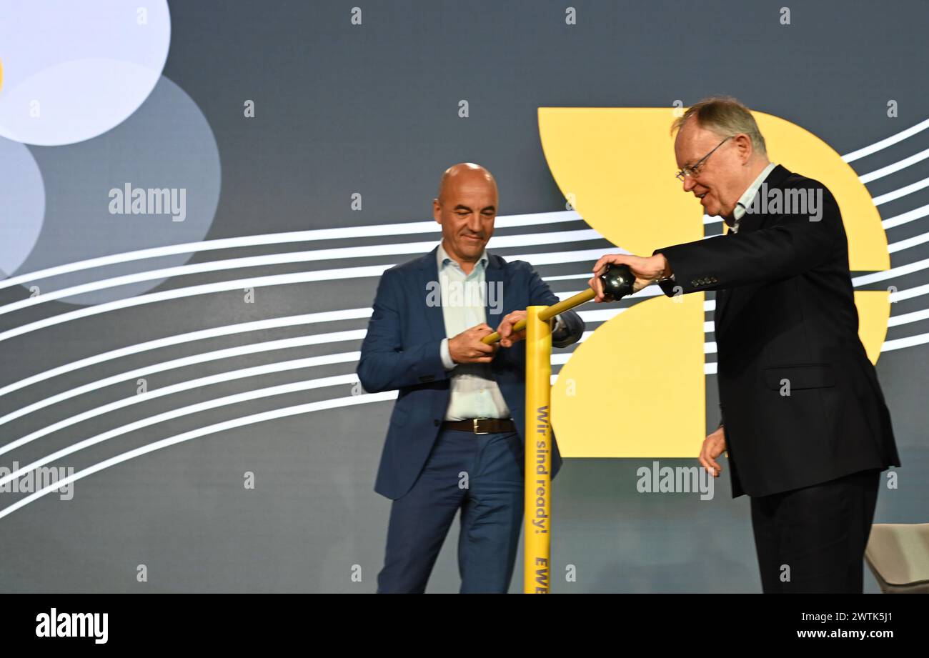 18 March 2024, Lower Saxony, Jemgum: (left to right) Stefan Dohler ...