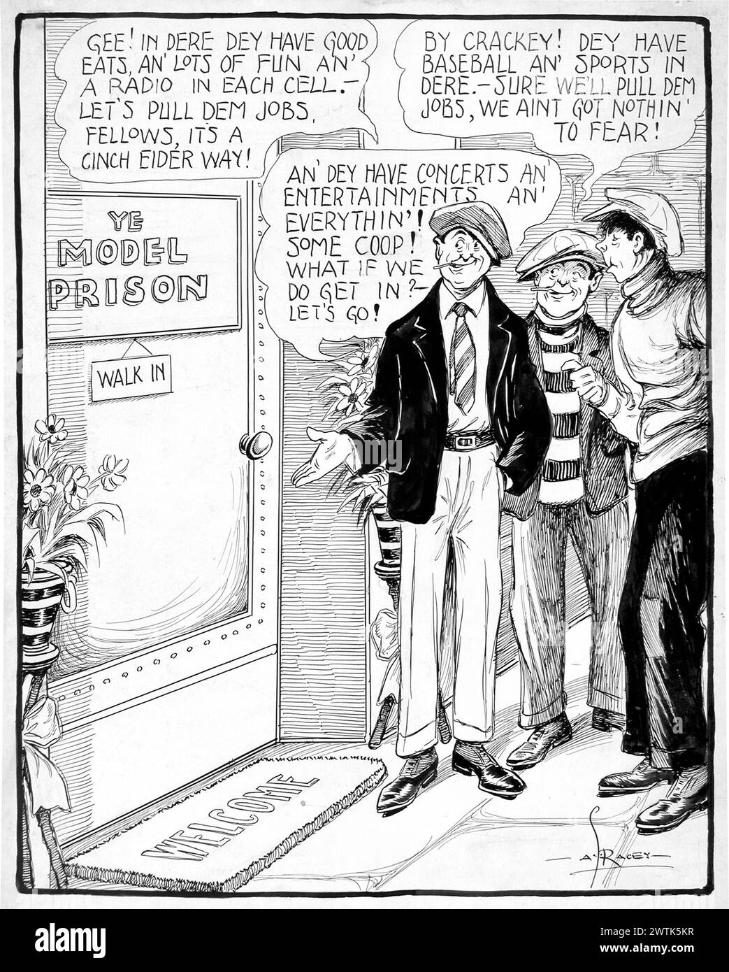 Cartoon - Effect of the "Model Prison" on Budding Criminals Arthur ...