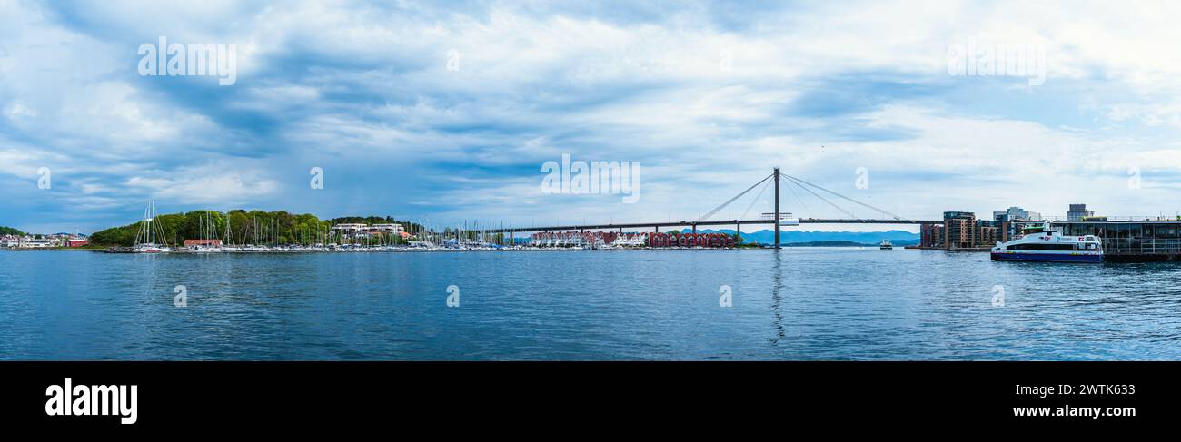 Panorama of Stavanger City Bridge and Marine, FjordSailing, Stavanger ...