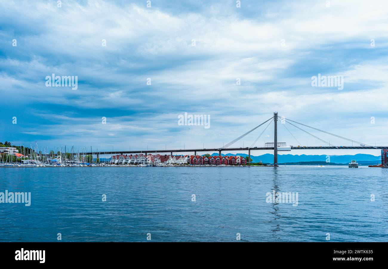 Panorama of Stavanger City Bridge and Marine, FjordSailing, Stavanger ...