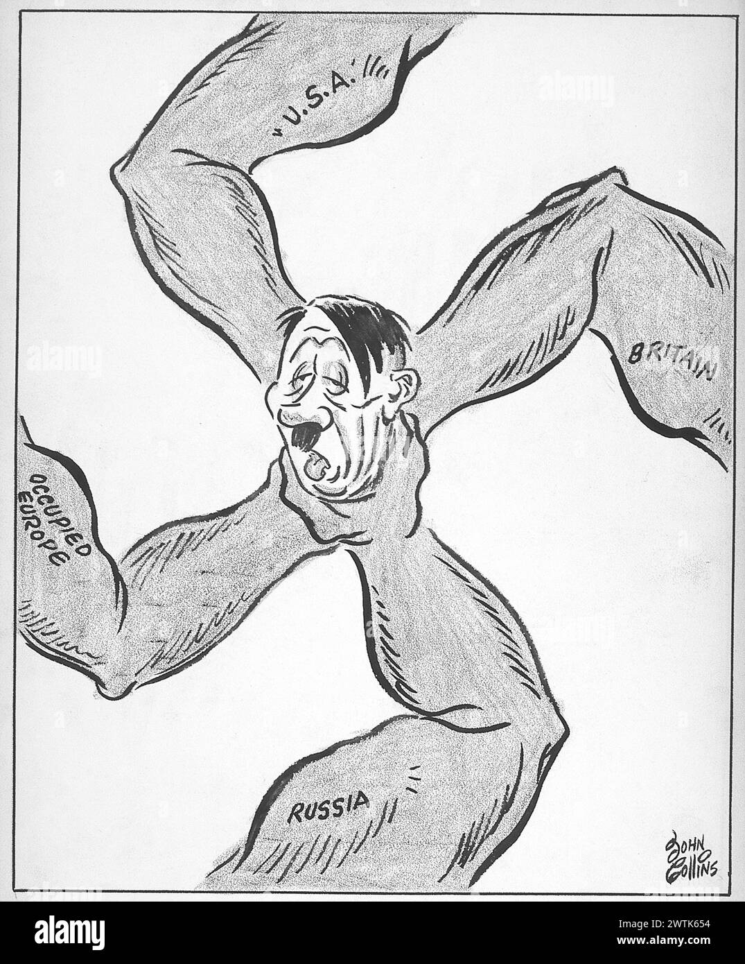 Cartoon - Swastika, New Model. John Collins (1917-2007 Stock Photo - Alamy