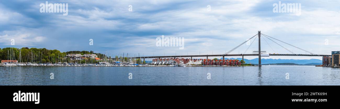 Panorama of Stavanger City Bridge and Marine, FjordSailing, Stavanger ...