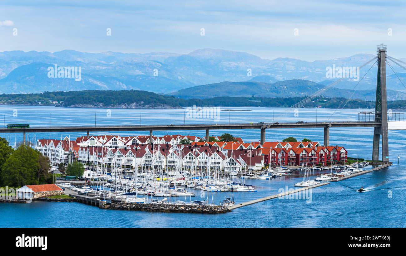 Panorama of Stavanger City Bridge and Marine, FjordSailing, Stavanger ...