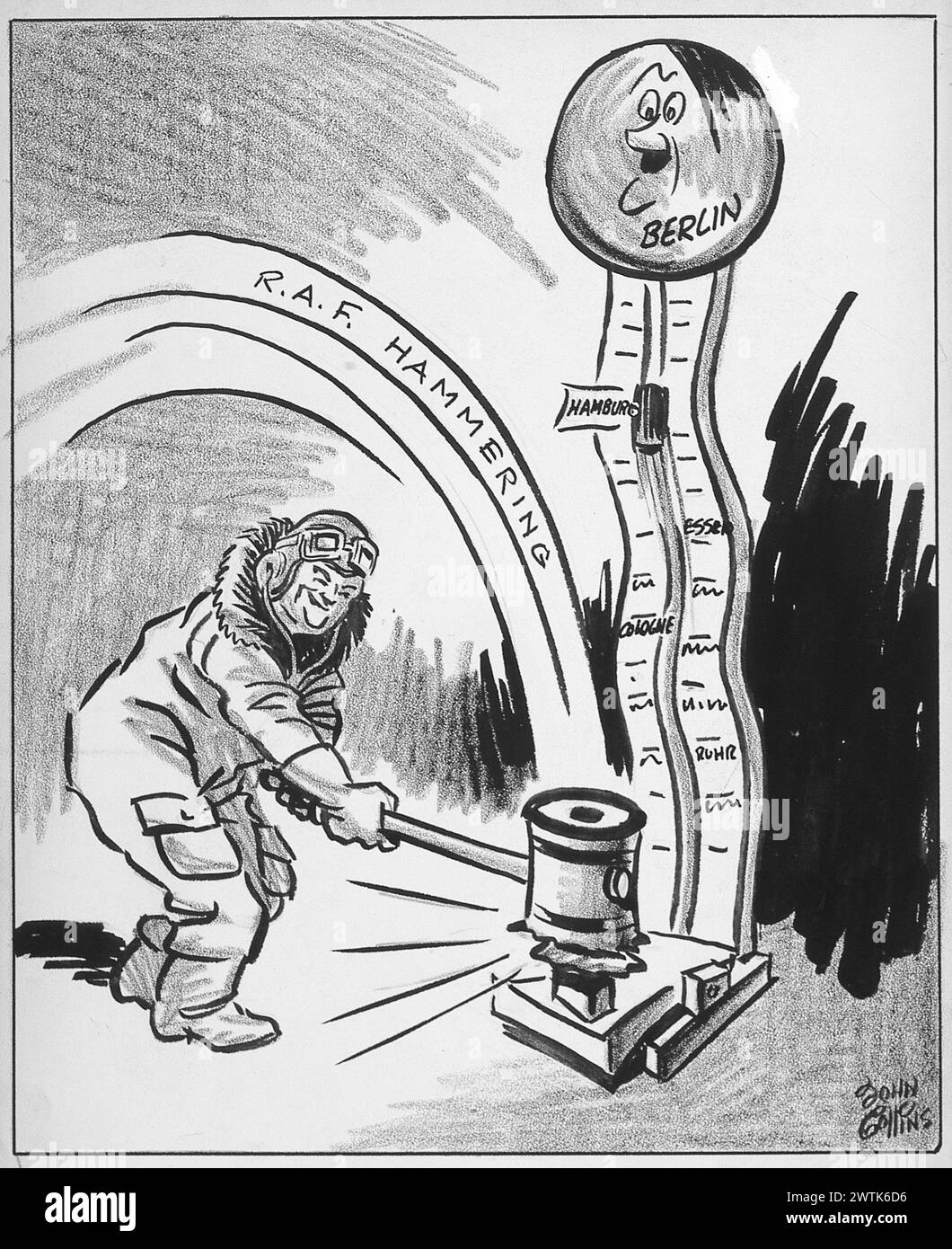 Cartoon - Hitting Closer and Closer. John Collins (1917-2007 Stock ...