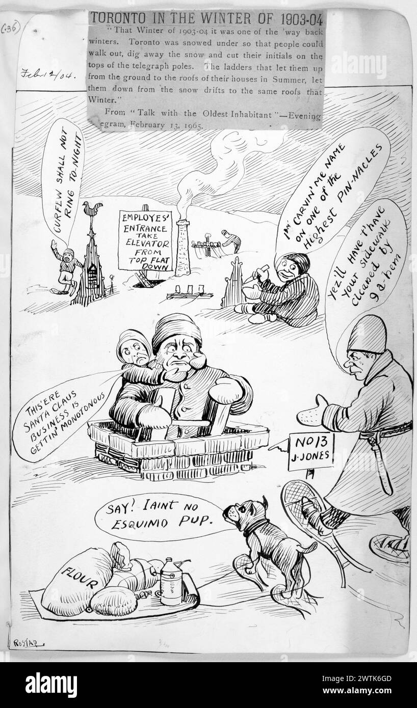 Cartoon - Toronto in the Winter of 1903-04 Rostap (1866-1949 Stock ...