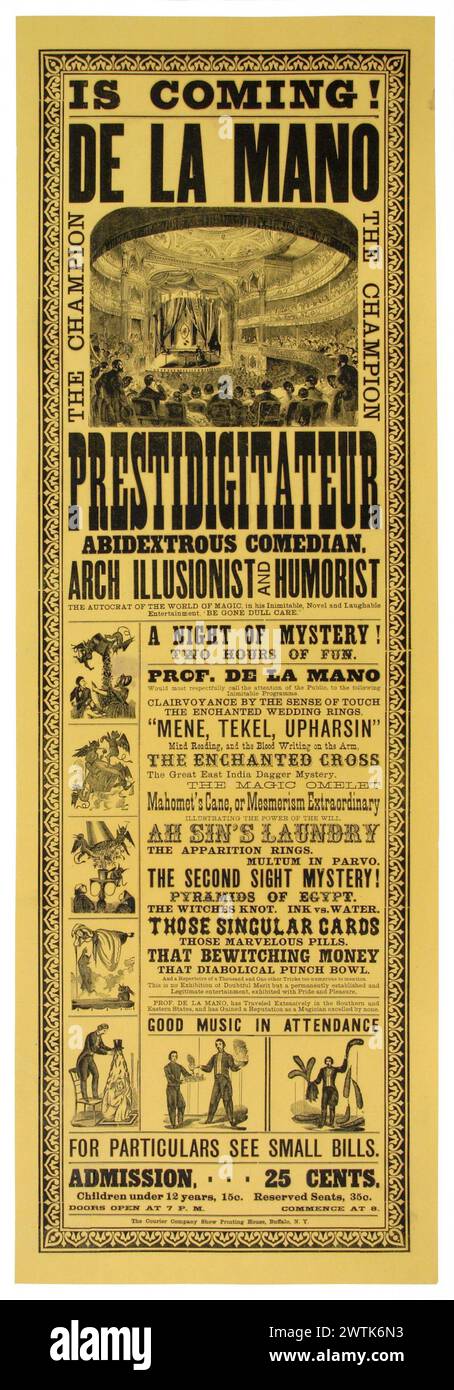 Magic poster - De La Mano The Champion Prestigitateur Stock Photo - Alamy