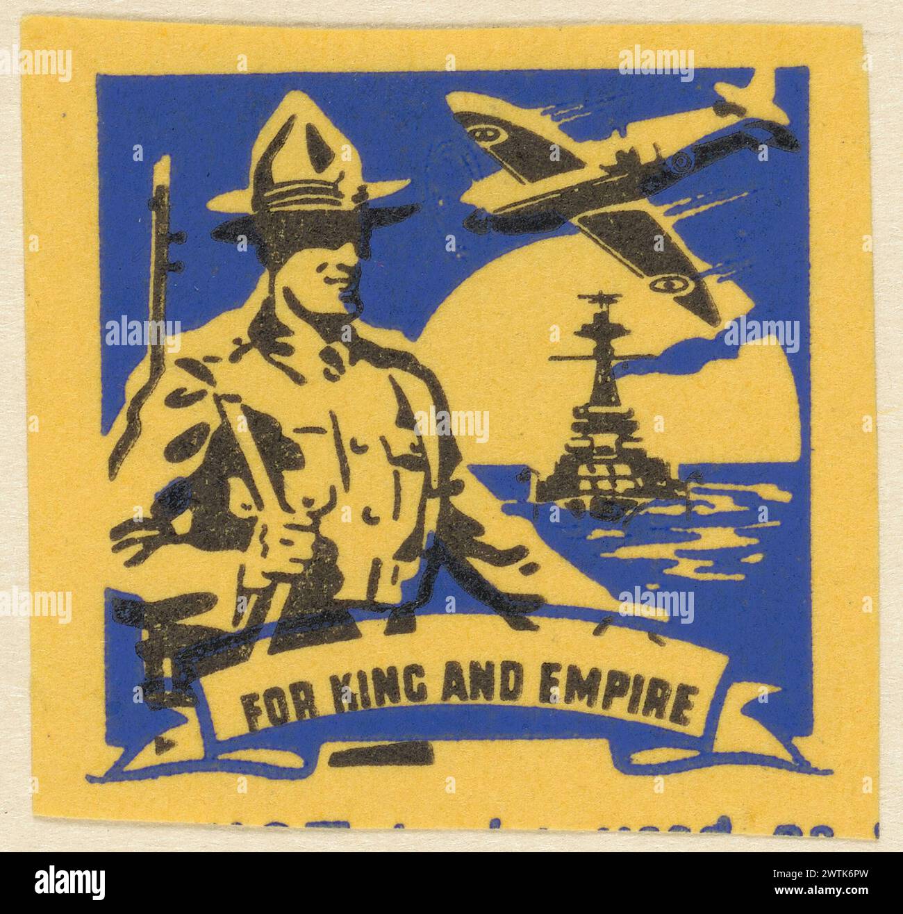 Patriotic seal, 'For King and Empire', WWII labels Stock Photo - Alamy