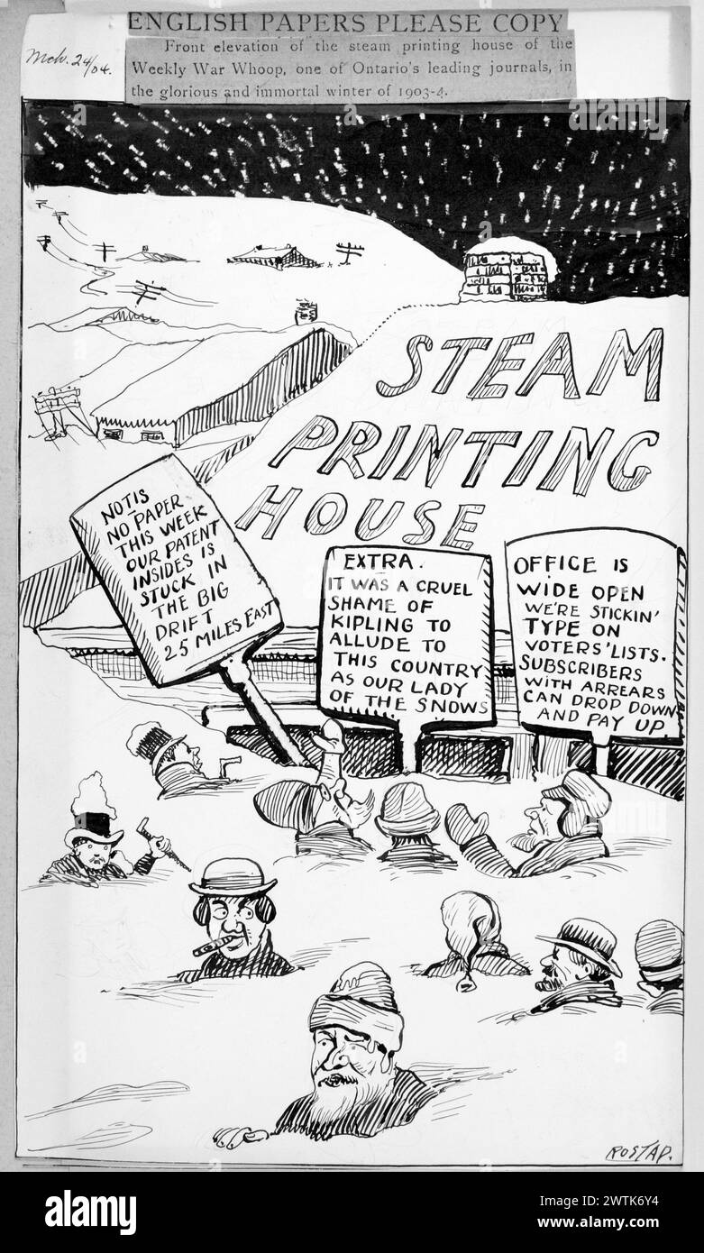 Cartoon - English Papers Please Copy Rostap (1866-1949 Stock Photo - Alamy